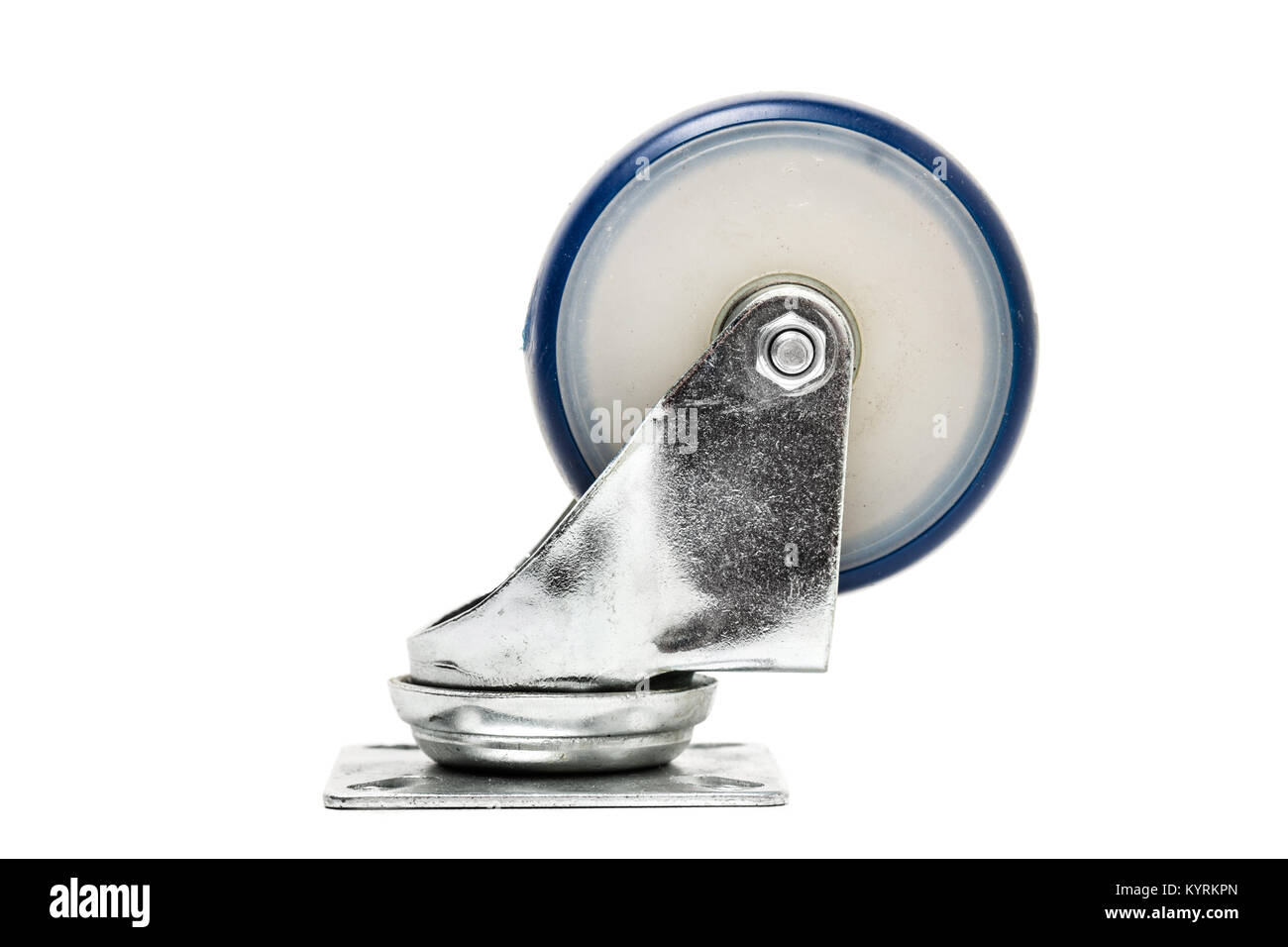 caster angle metal industrial wheel, isolated on white background Stock ...