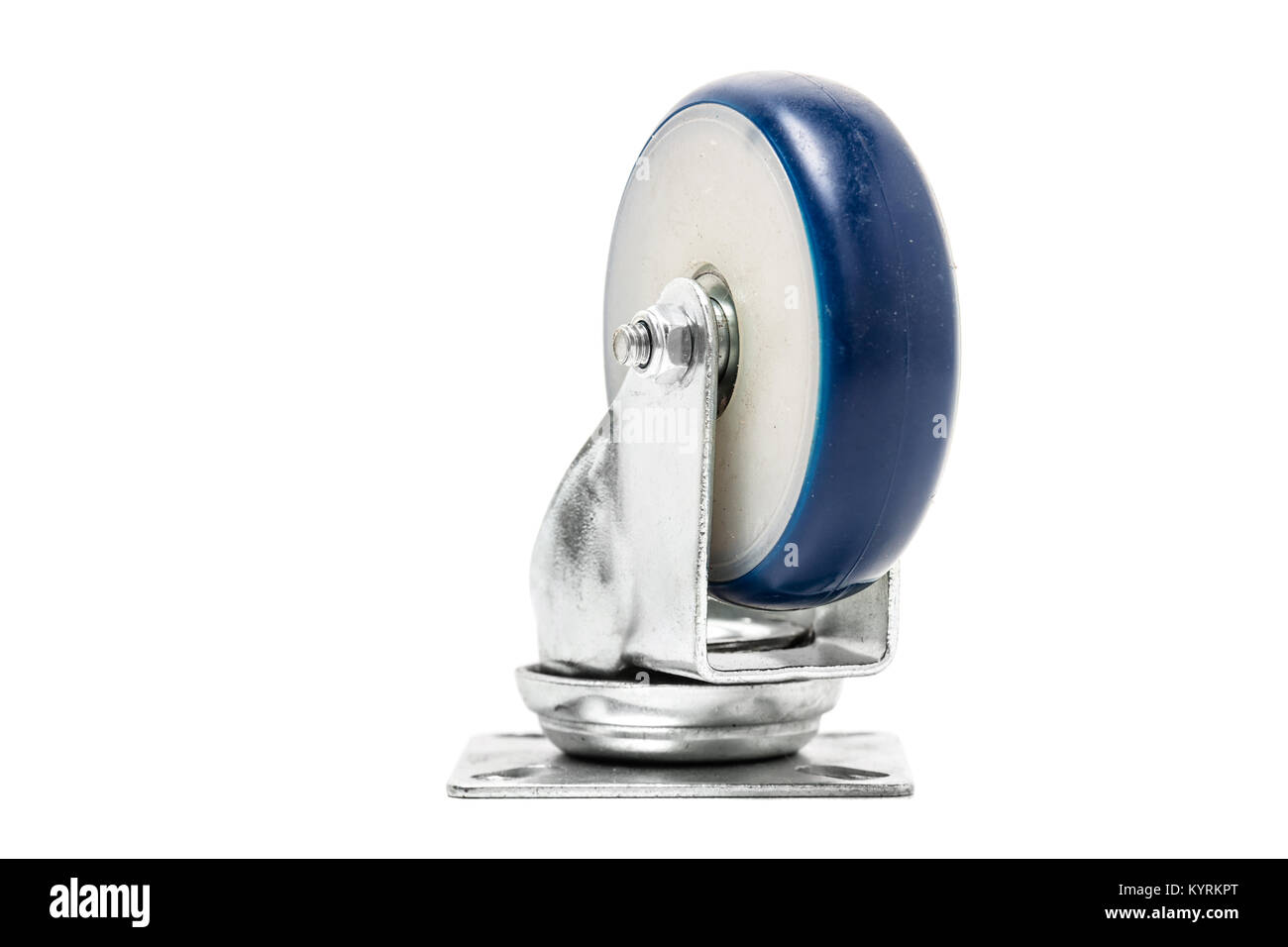 caster angle metal industrial wheel, isolated on white background Stock ...