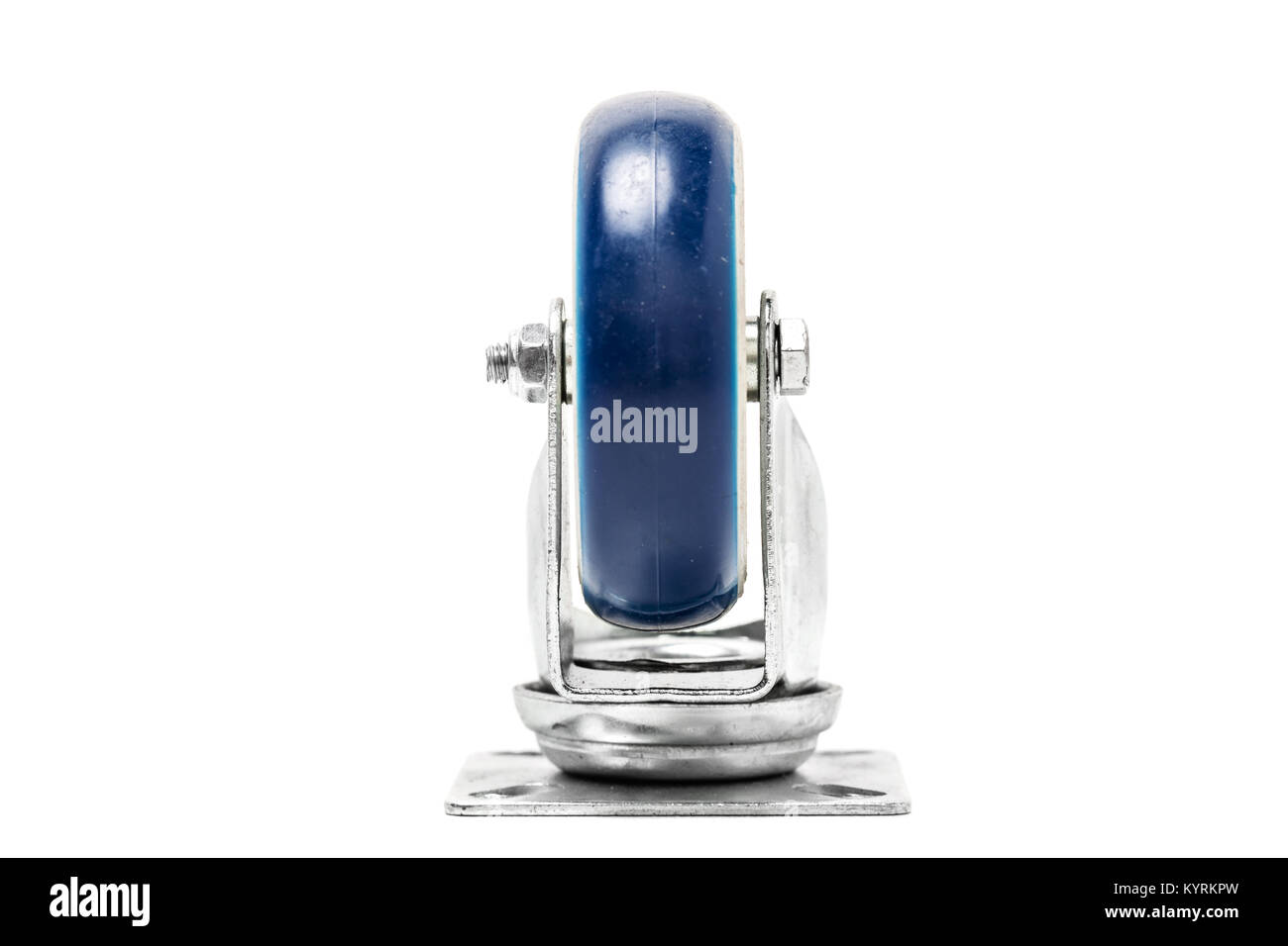 caster angle metal industrial wheel, isolated on white background Stock ...