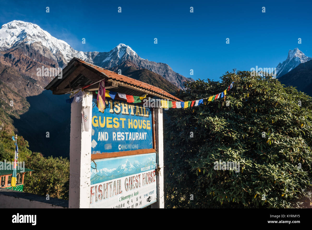 Chomrong village hi-res stock photography and images - Alamy
