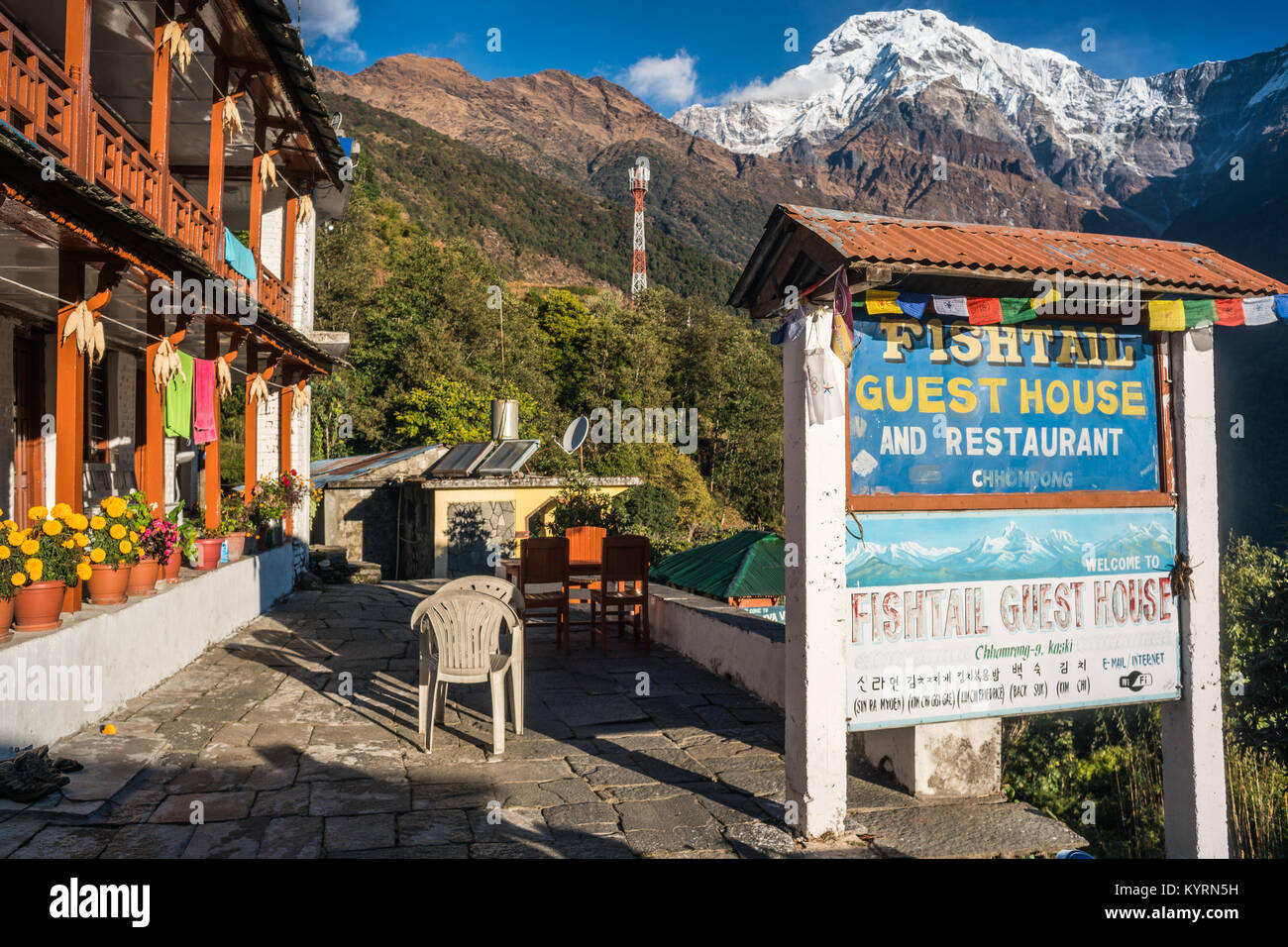 Chomrong village hi-res stock photography and images - Alamy