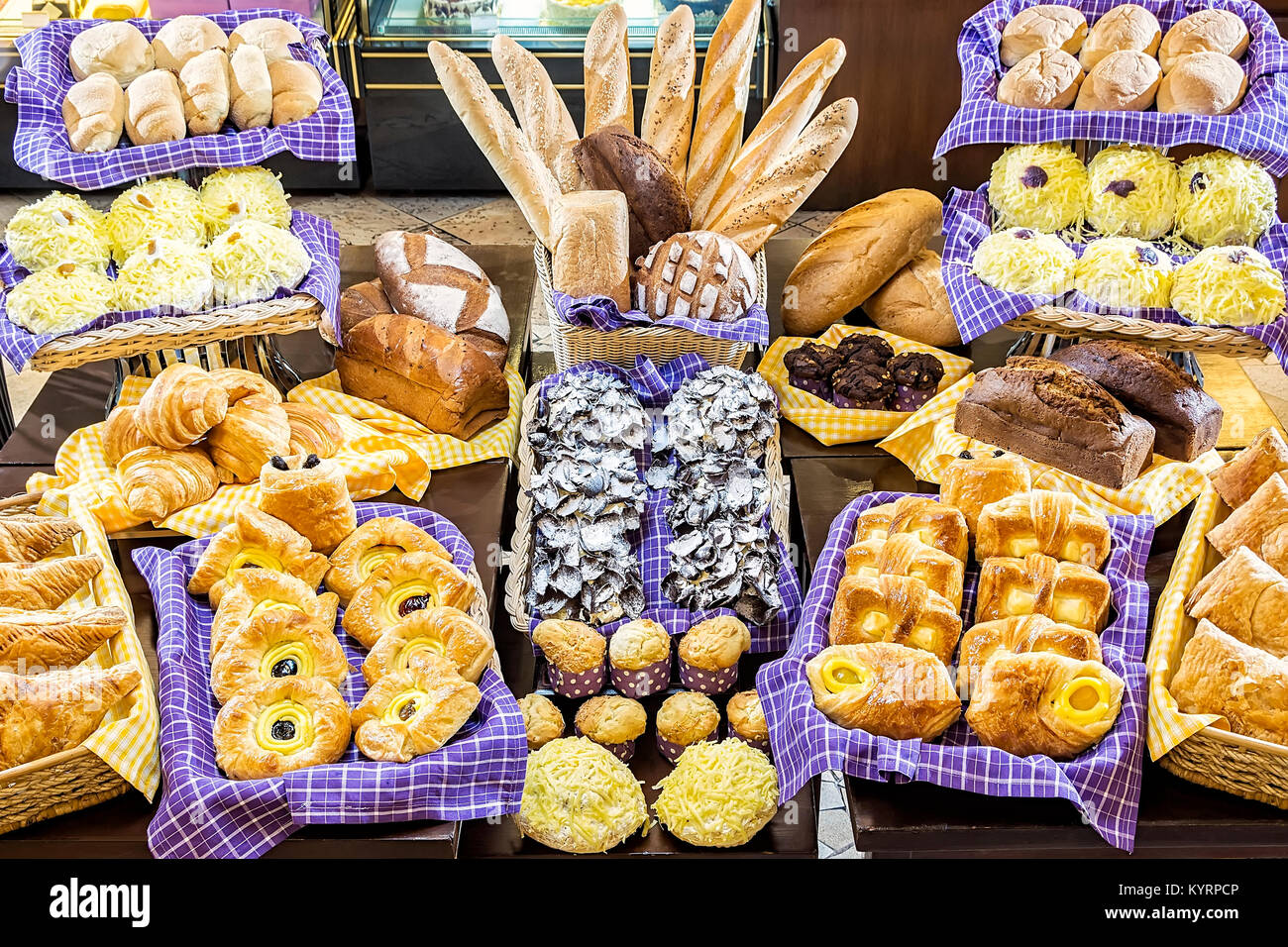 A collection of delicious pastries set on a table Stock Photo - Alamy
