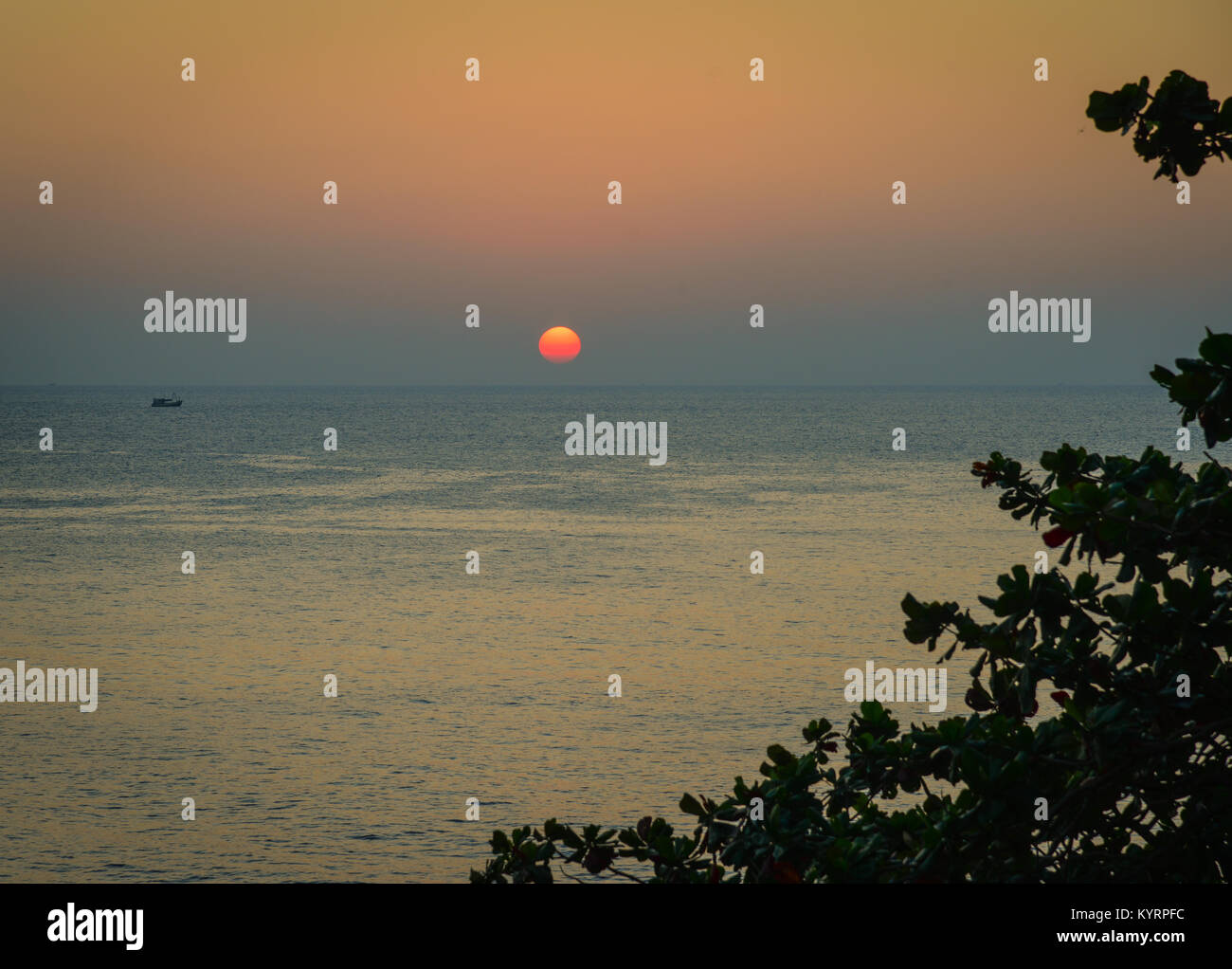 Sunset on the ocean at summer day in Tho Chau Island, Southern Vietnam ...