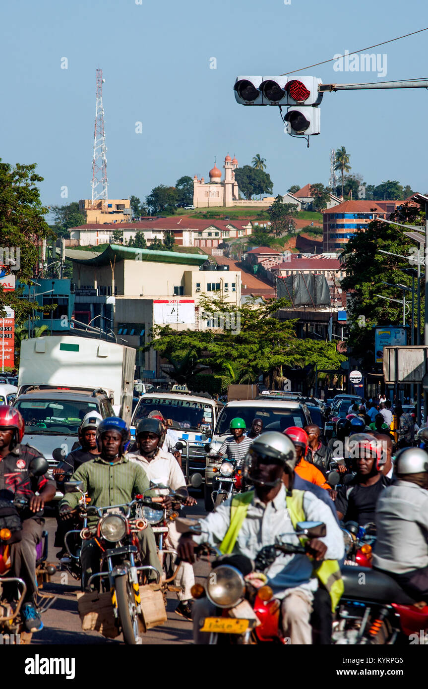 Traffic on Kampala Road, looking east, Kampala, Uganda Stock Photo - Alamy