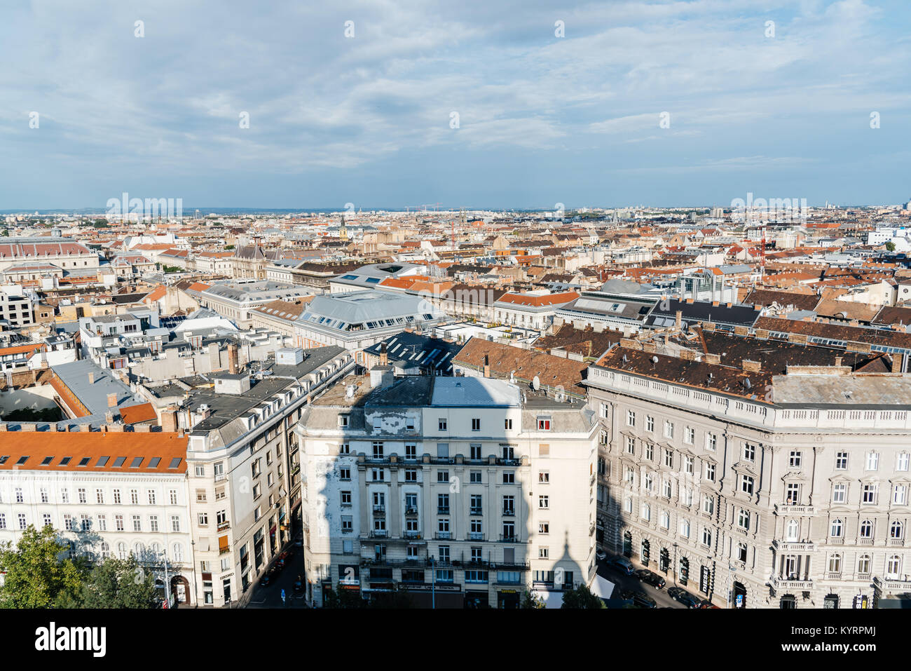 Budapest, Hungary - August 13, 2017: High angle view of the cityscape ...