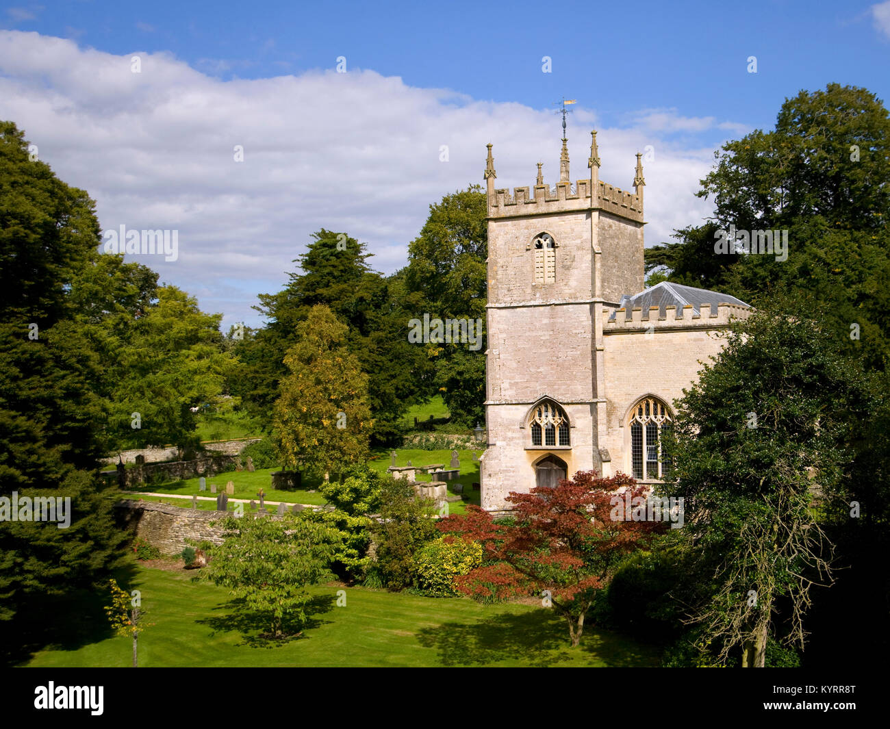 The pretty traditional small country church at Alderley ...