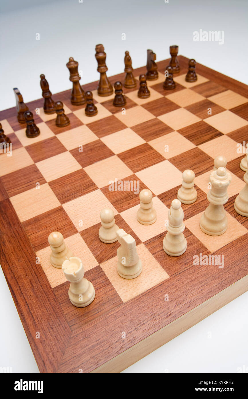 Game of chess set out ready to start Stock Photo - Alamy