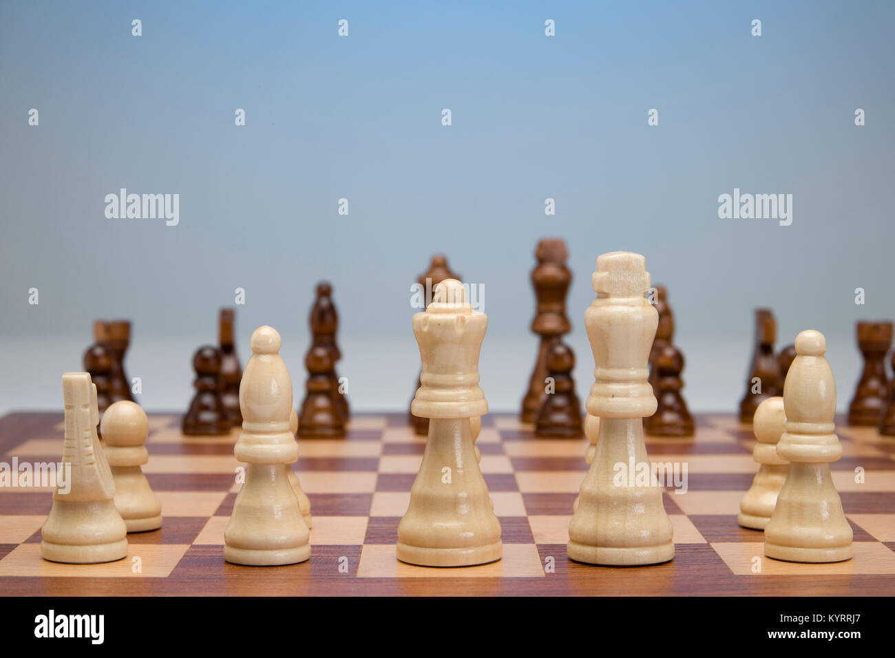 Game of chess set out ready to start Stock Photo - Alamy