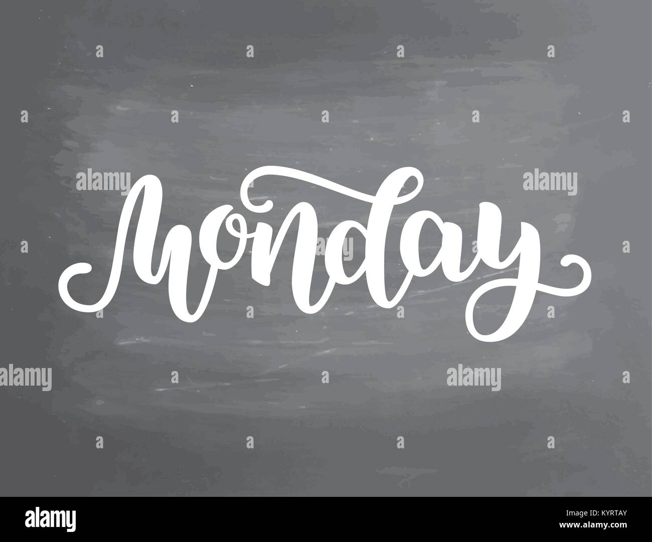 Monday. Handwriting font by calligraphy. Vector illustration on ...