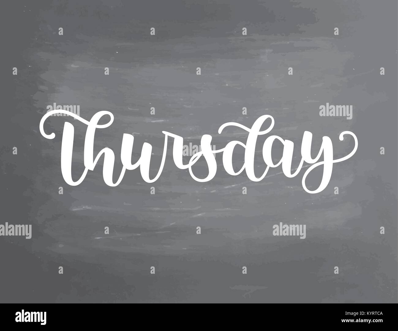 Thursday. Handwriting font by calligraphy. Vector illustration on ...