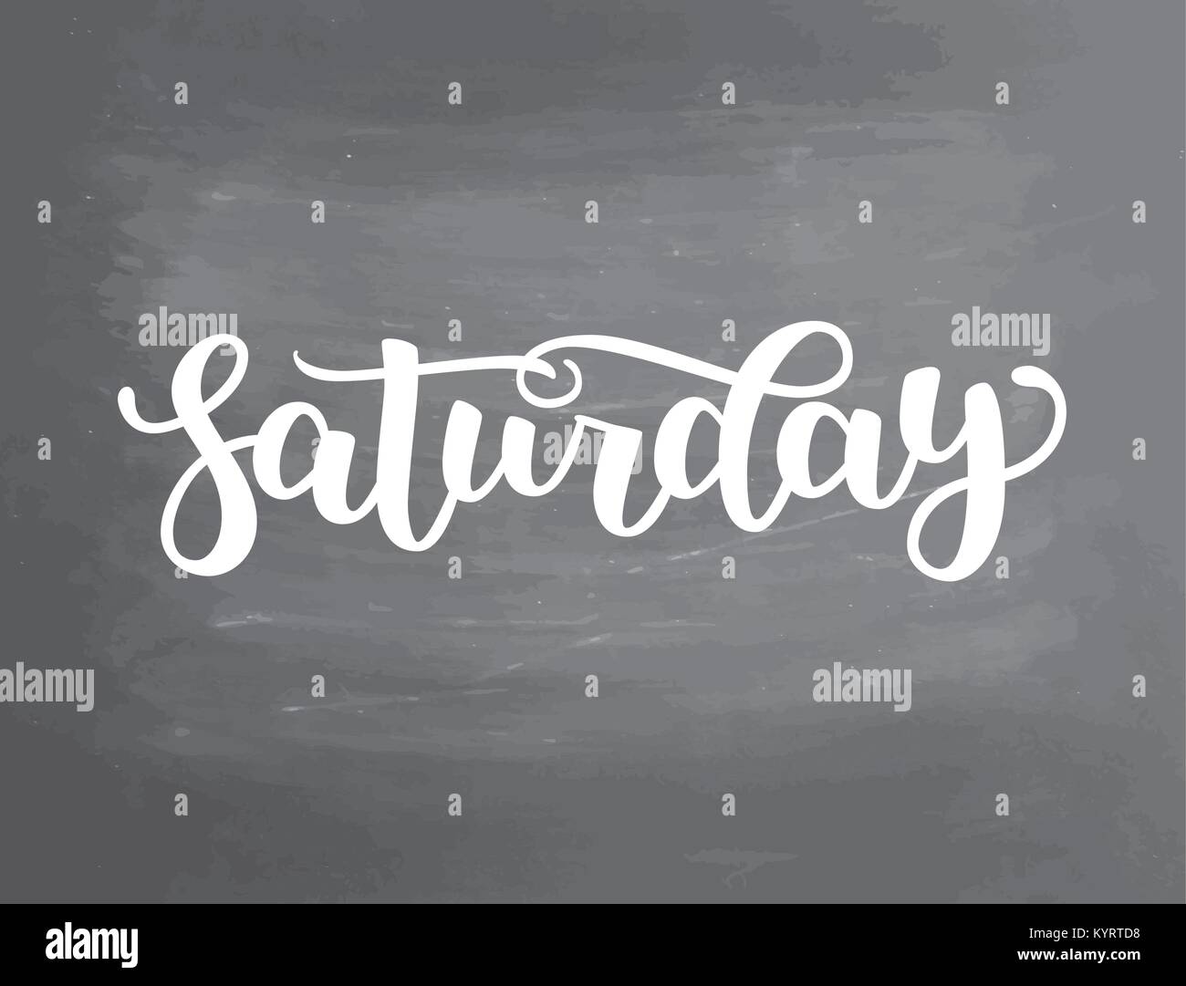 Saturday. Handwriting font by calligraphy. Vector illustration on ...