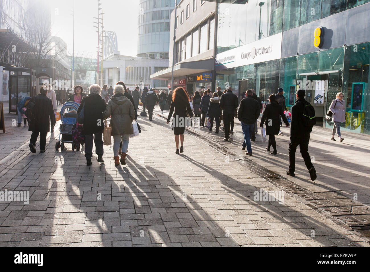Shoppers on High Street, Birmingham, UK Stock Photo - Alamy