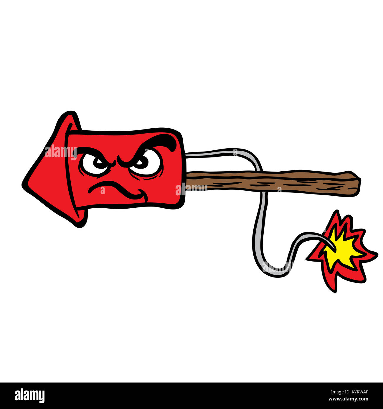angry fire rocket cartoon illustration Stock Photo - Alamy