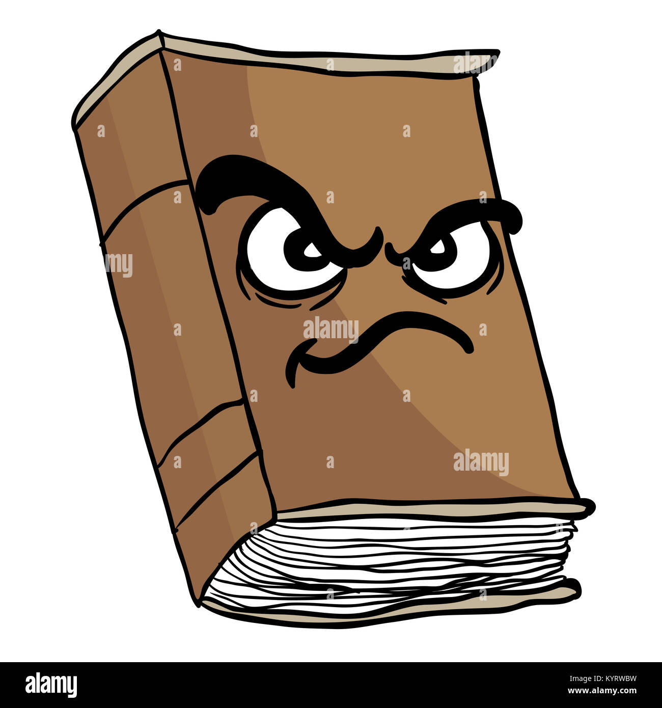 angry old book cartoon illustration Stock Photo - Alamy