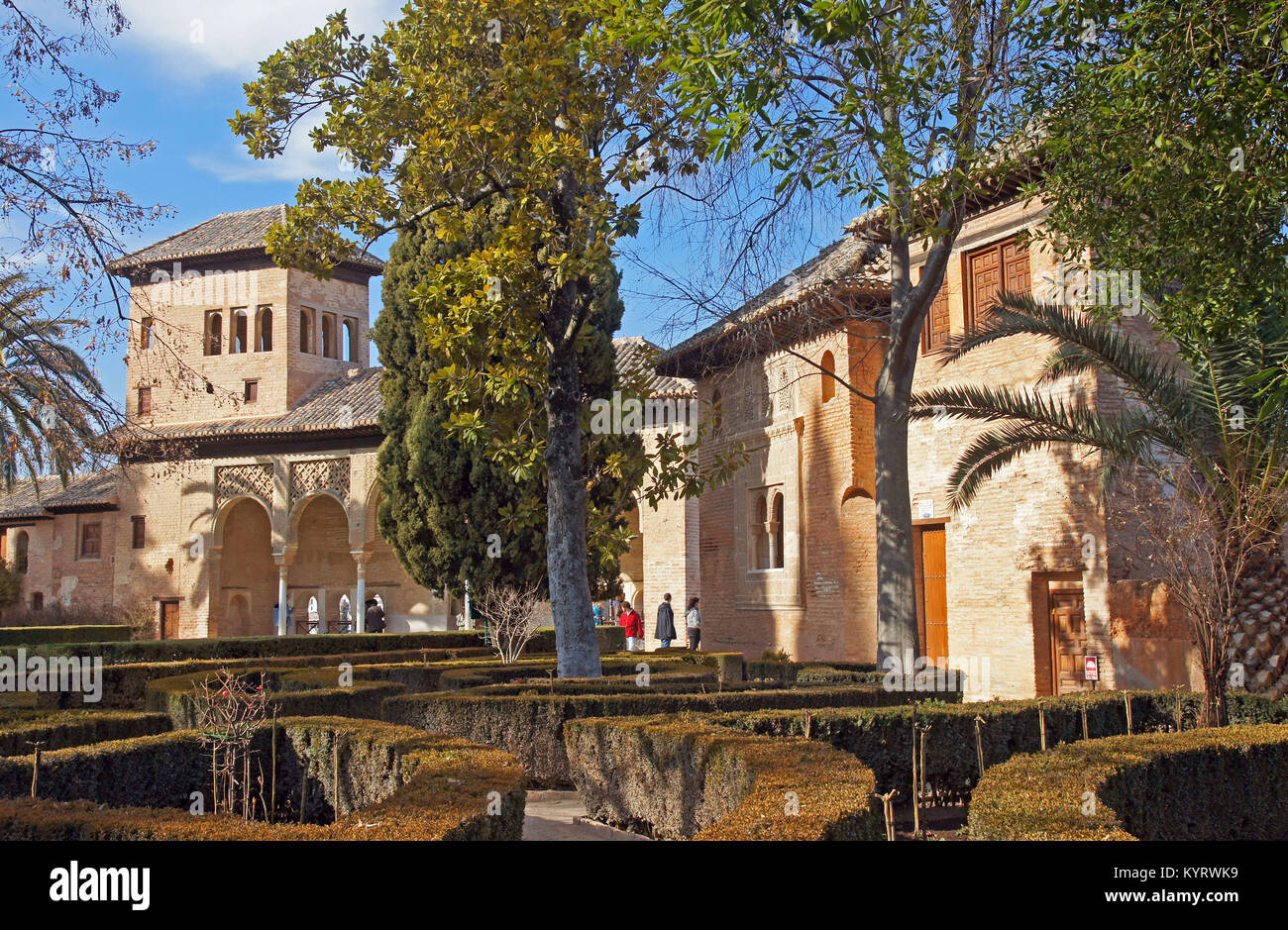 The Alhambra in Granada: the Partal Palace and gardens Stock Photo - Alamy