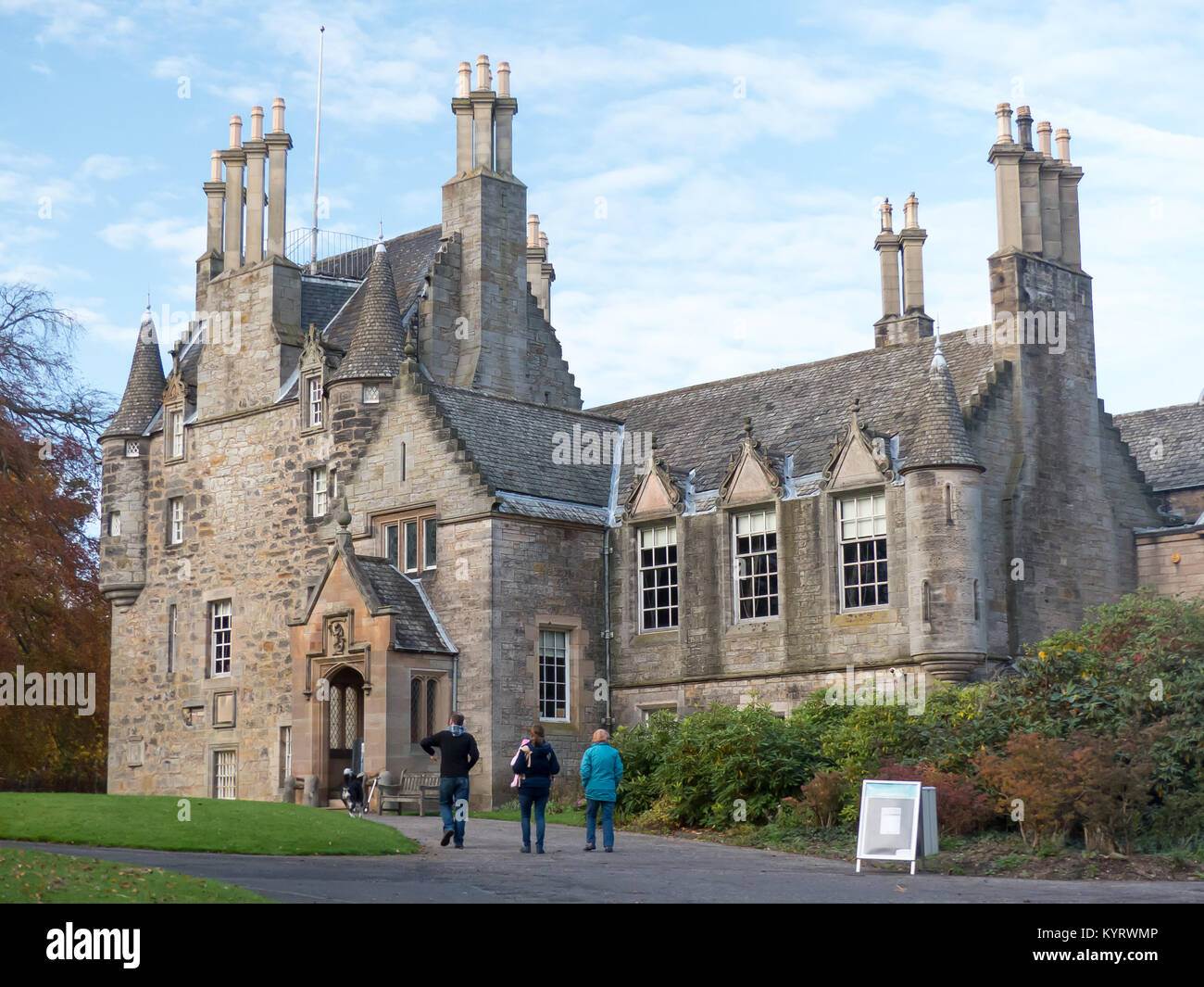 Edinburgh in Scotland: Discovering Lauriston Castle and grounds Stock ...
