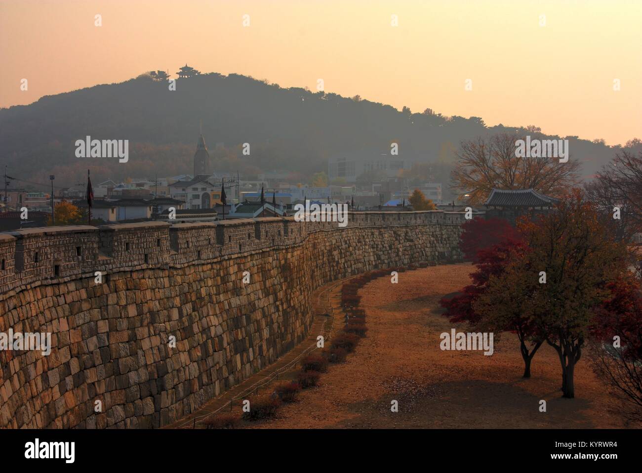 Hwaseong fortress wall in Suwon, Korea Stock Photo - Alamy