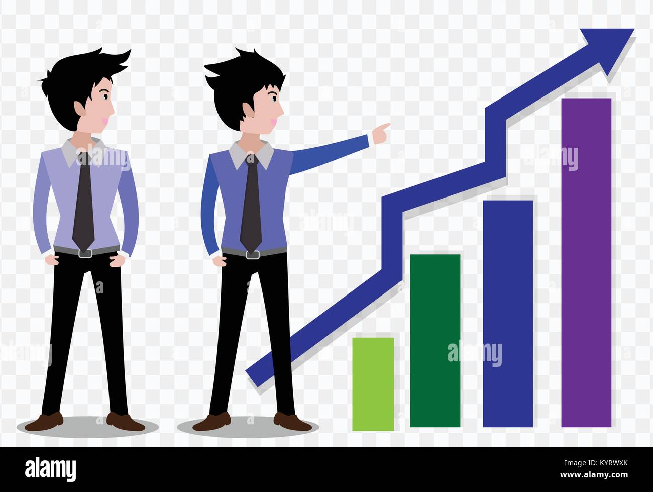 Team work,Business man characters.business concept growth, effort and ...