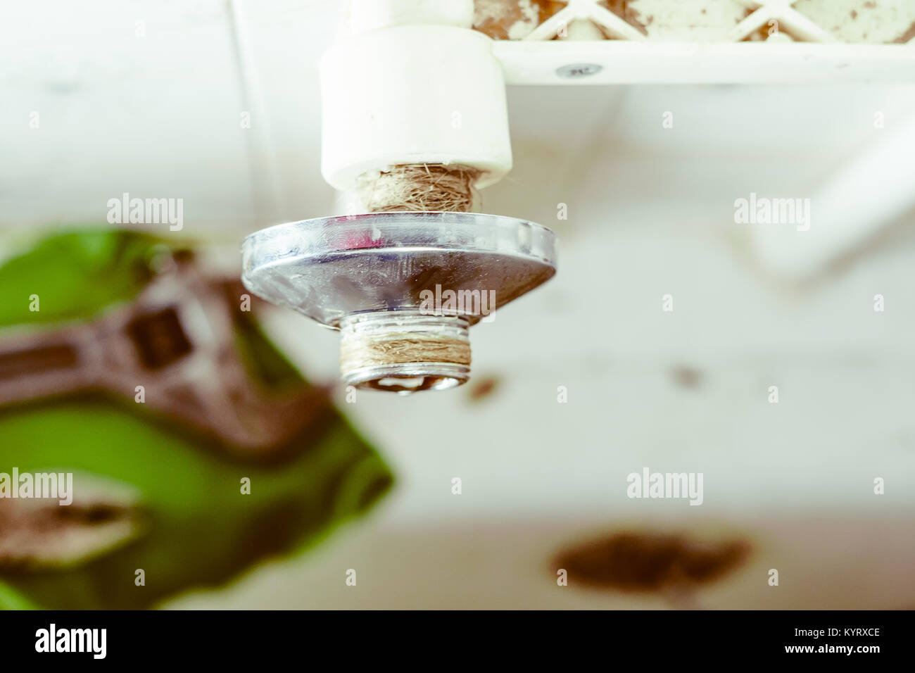 bathroom open pipe before installing the faucet Stock Photo - Alamy