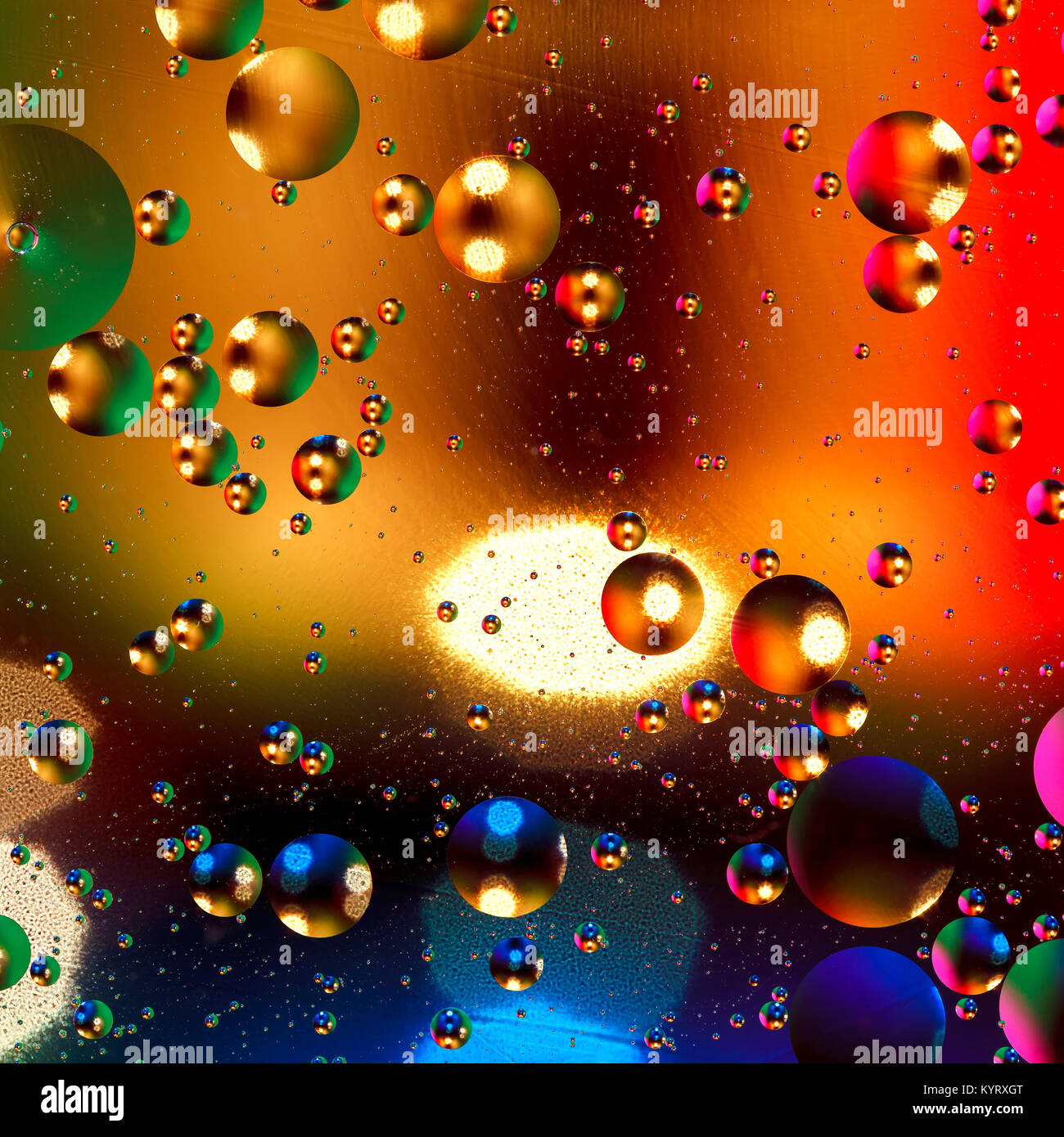 Colorful artificial background with bubbles. Artificial lighting ...