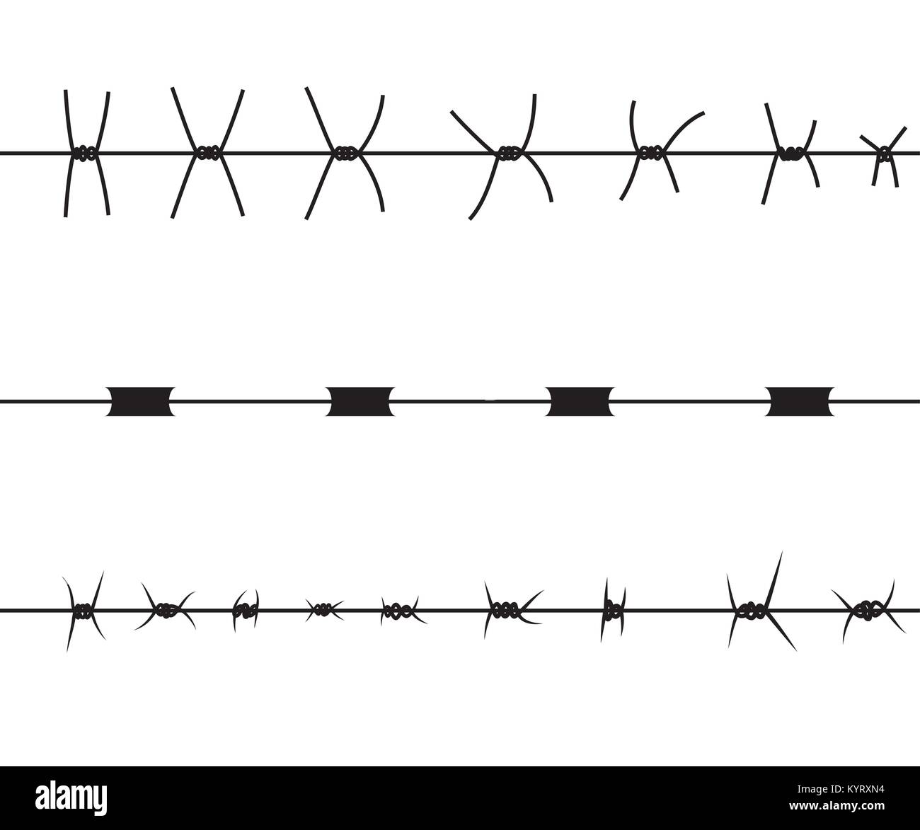 Barbed Wire Fence Vector