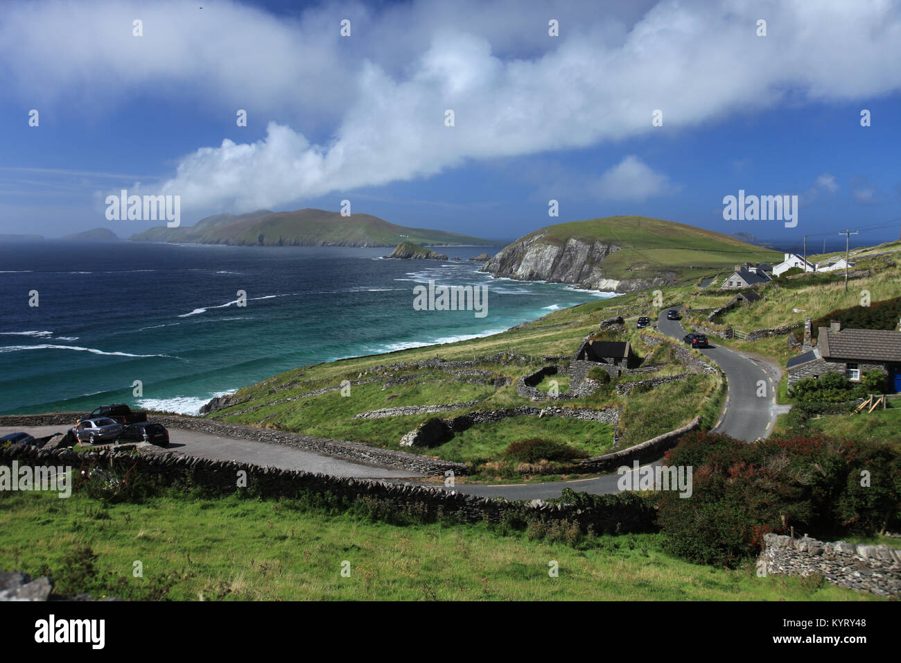 Aerial views of ocean, land, mountains of Ireland Stock Photo - Alamy