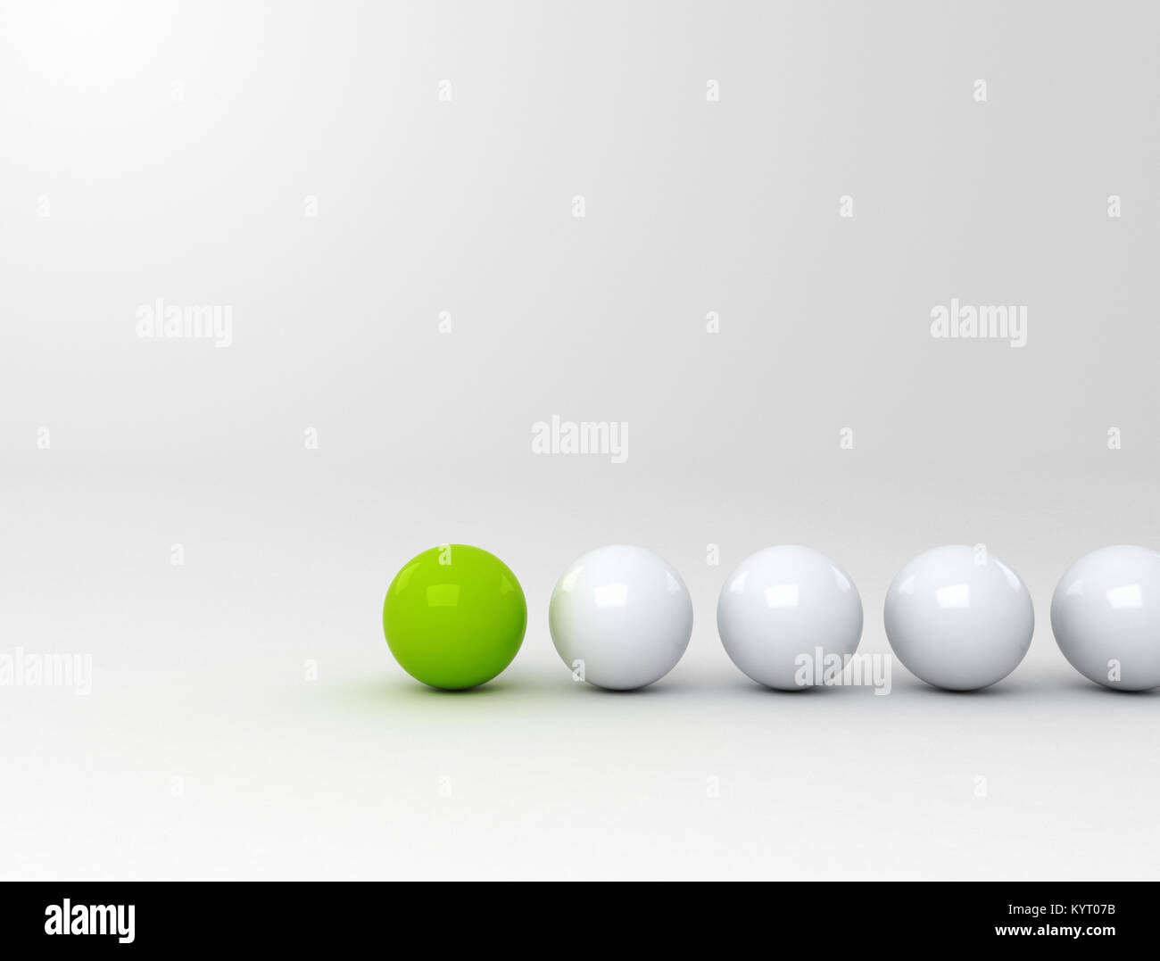 Green leader sphere on white background. Business concept 3d render ...