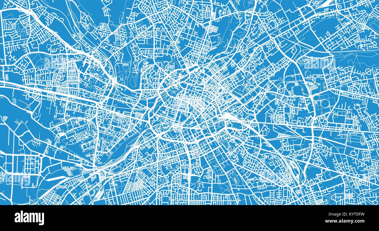 Urban vector city map of Manchester, England Stock Vector Image & Art ...
