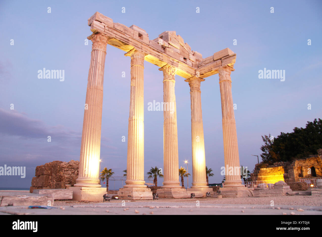 Ruins of Apollo temple in Side, Turkey Stock Photo - Alamy