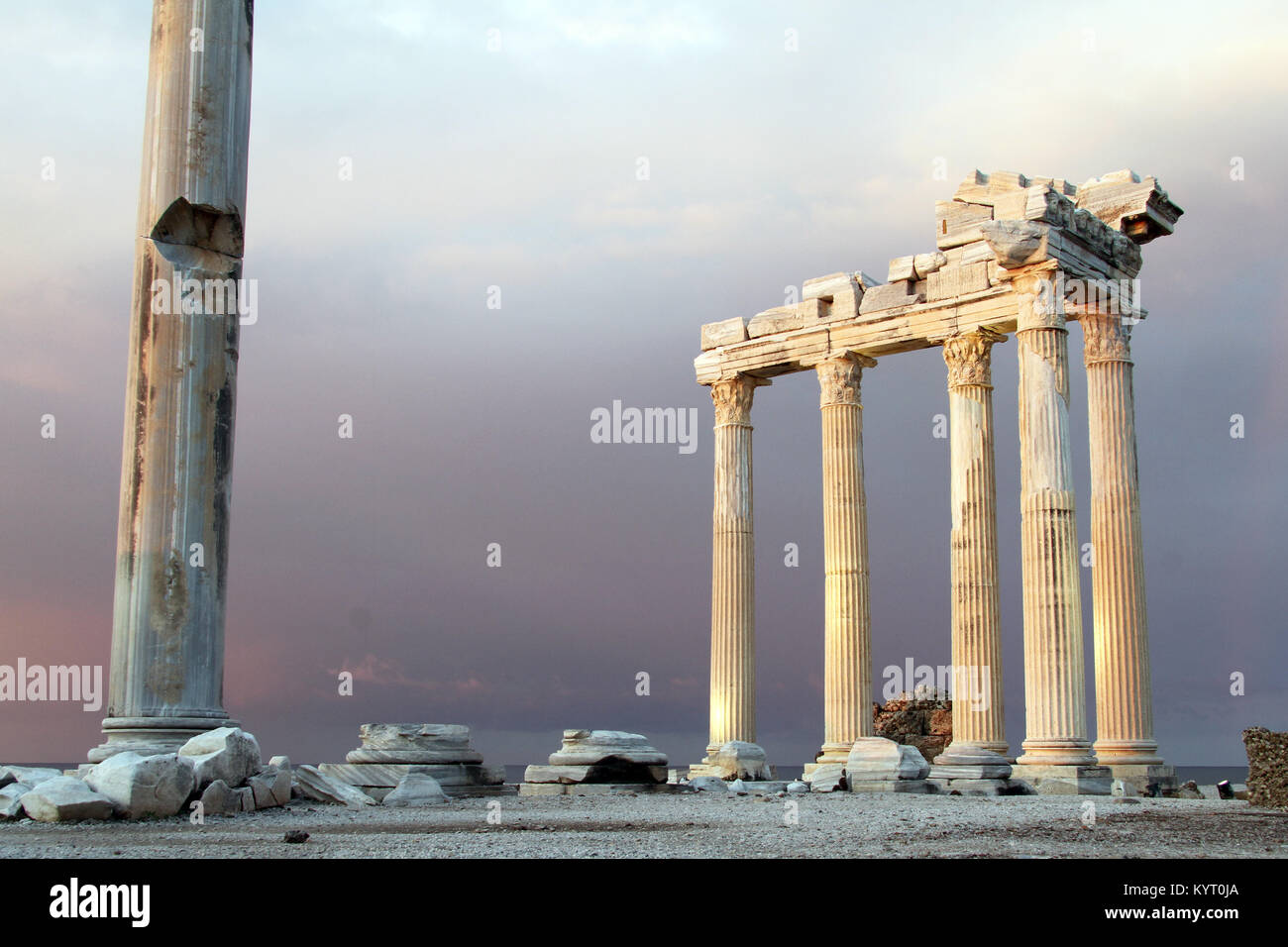 Ruins of Apollo temple iin Side, Turkey Stock Photo - Alamy