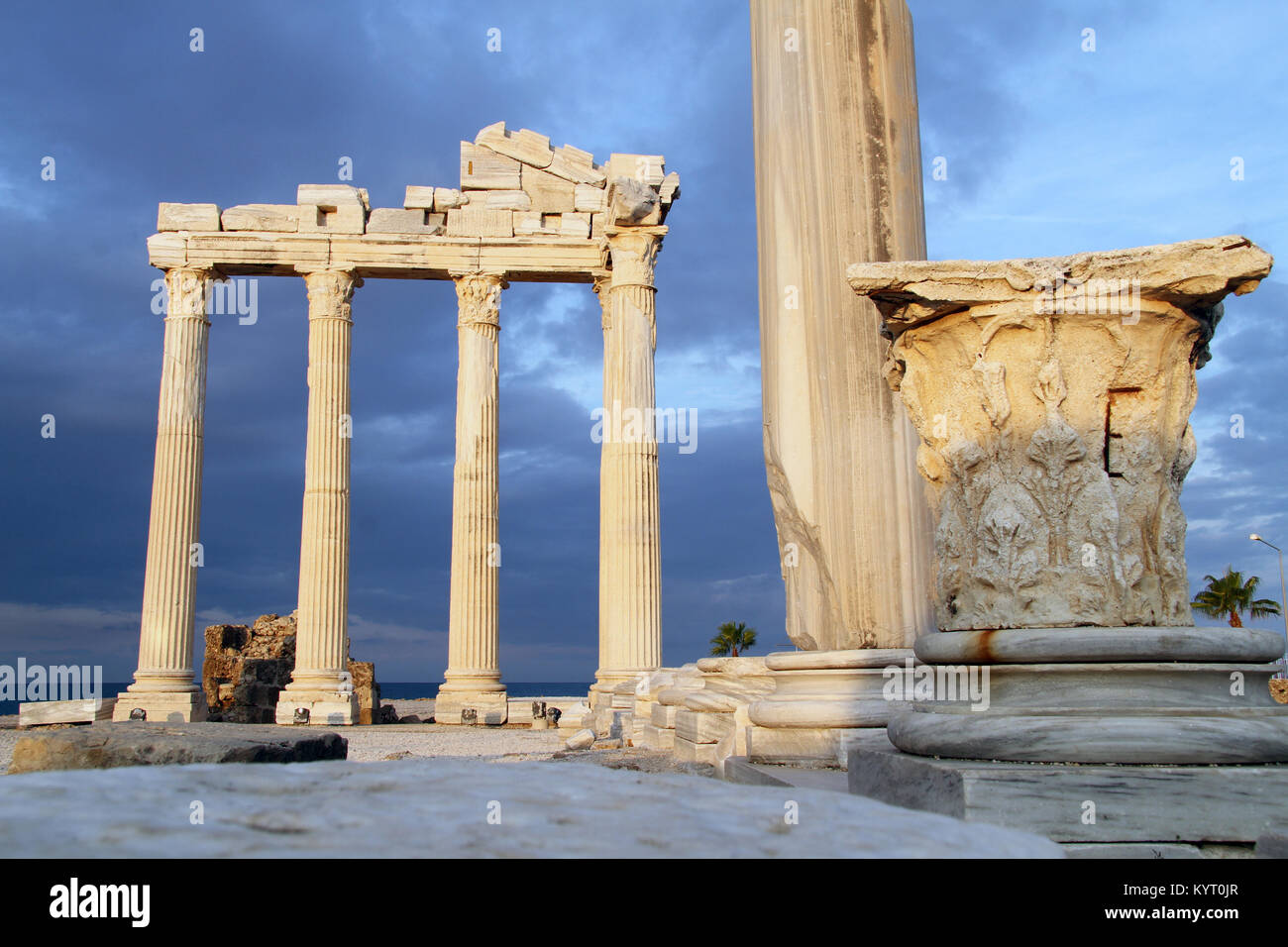 Ruins of Apollo temple in Side, Turkey Stock Photo - Alamy