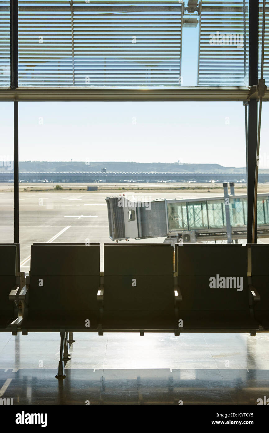 Airport runaway area with finger. Departure. Air transport. Vertical ...