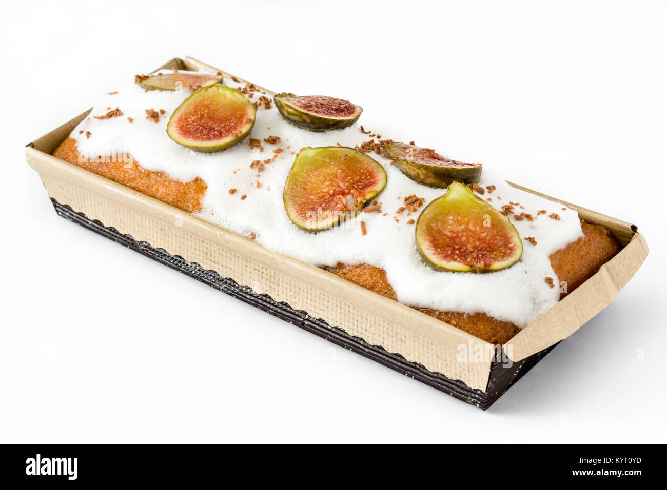 Delicious fig cake isolated on white background Stock Photo - Alamy