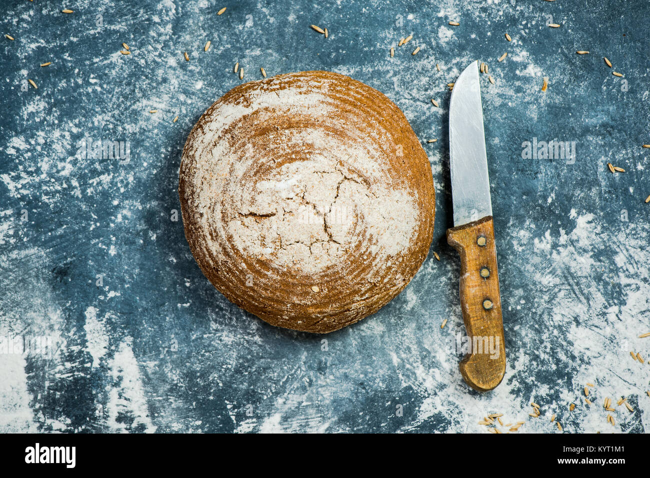 Rounded shape homemade bread Stock Photo - Alamy