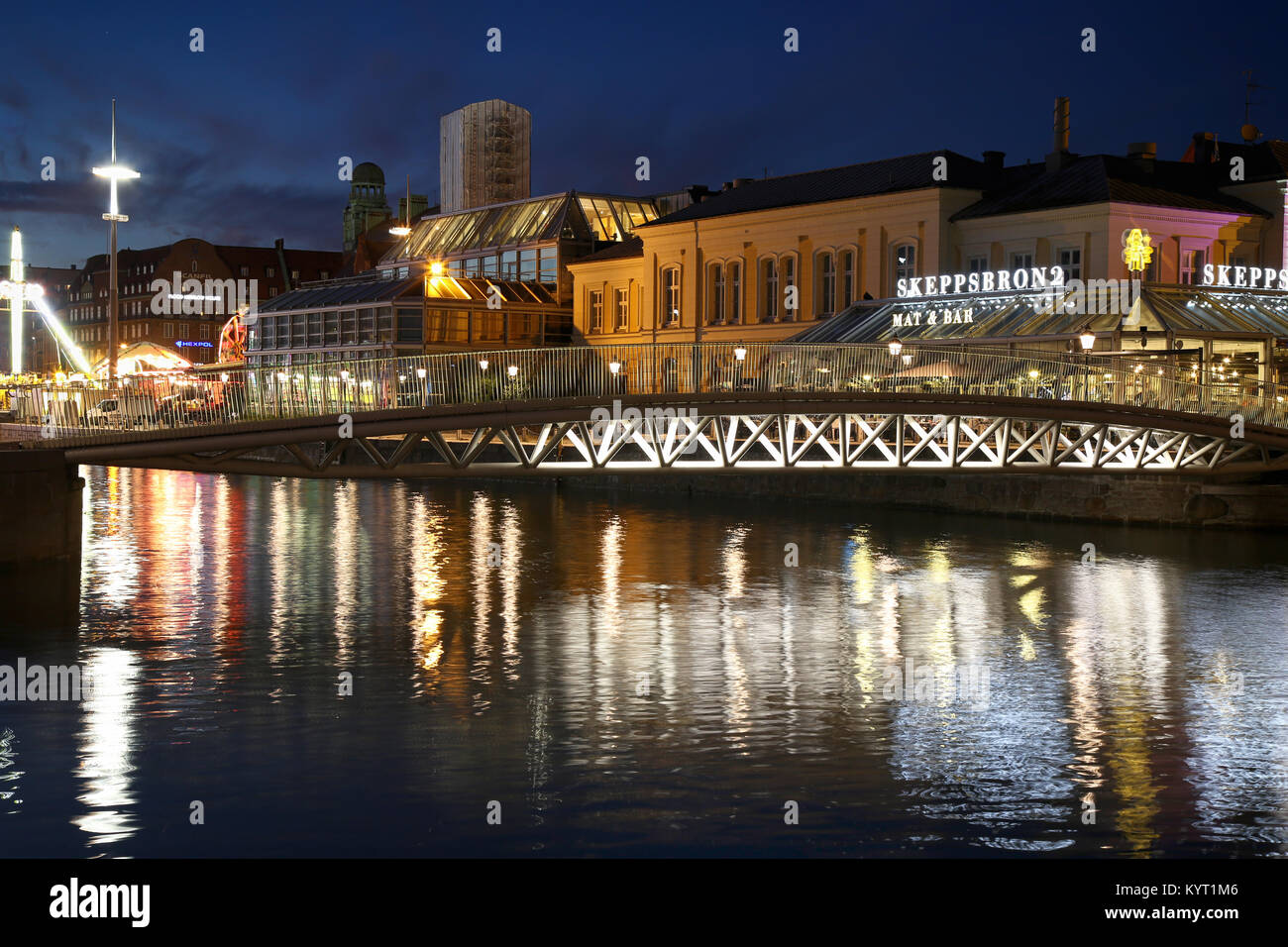 MALMO, SWEDEN - AUGUST 16, 2016: View of beautiful night scene and ...
