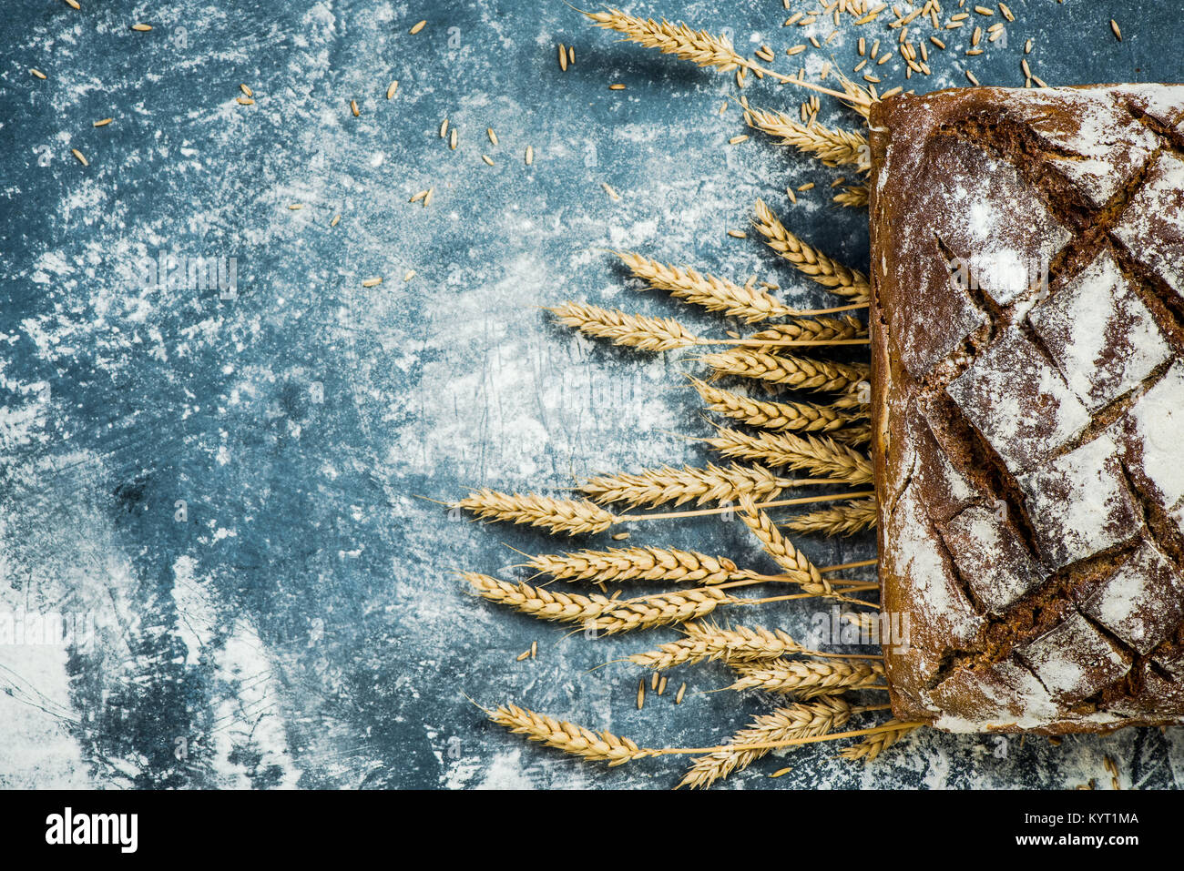 Traditional bread loaf, copy space Stock Photo - Alamy