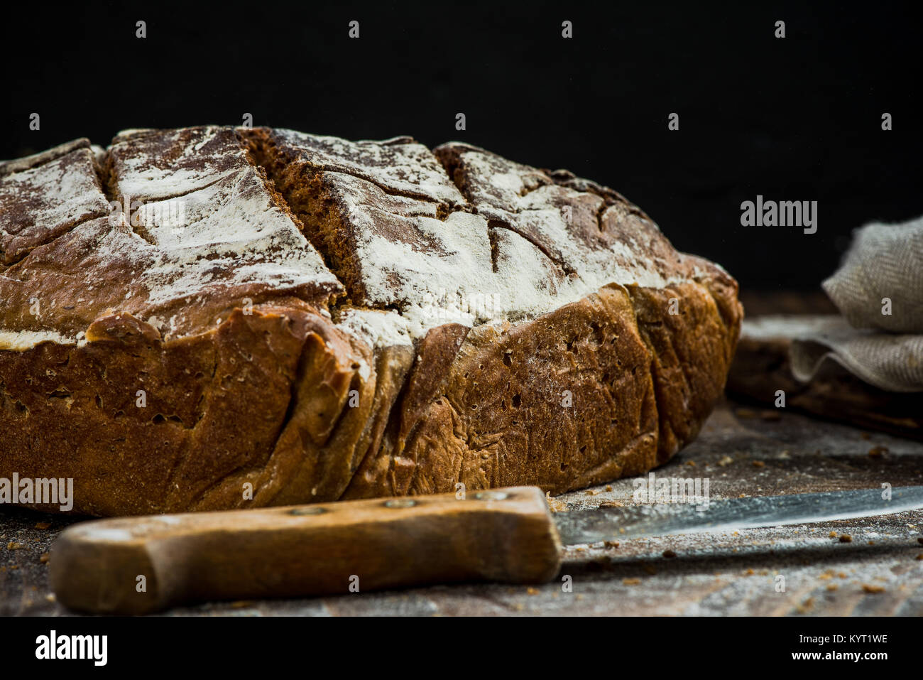 Traditional artisan bakery, fresh bread loaf Stock Photo - Alamy