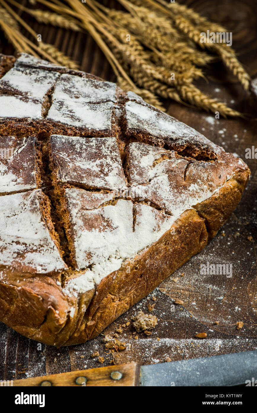 Traditional artisan bakery, fresh bread loaf Stock Photo - Alamy