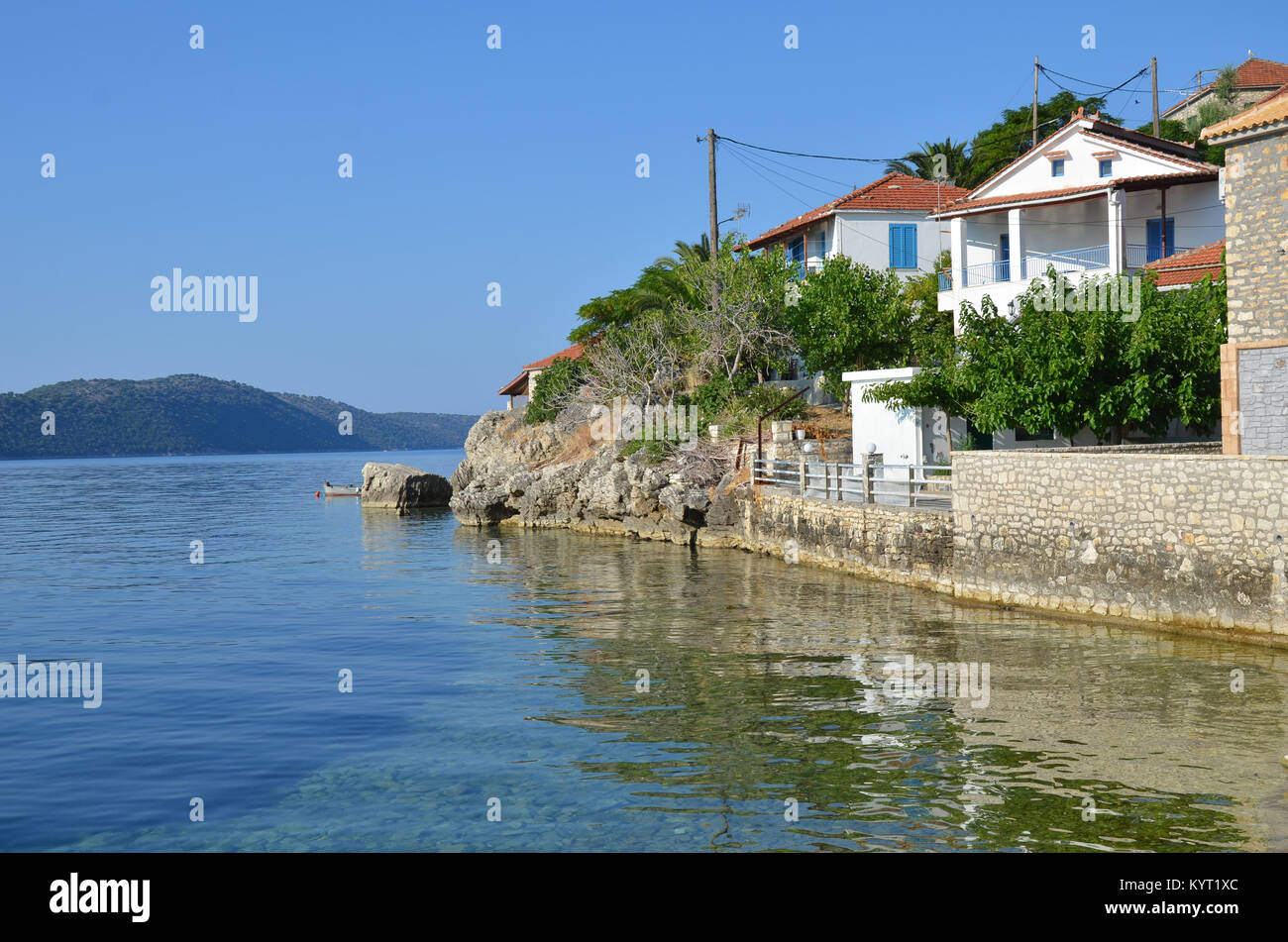 Kalamos Harbour on a Greek island Stock Photo - Alamy