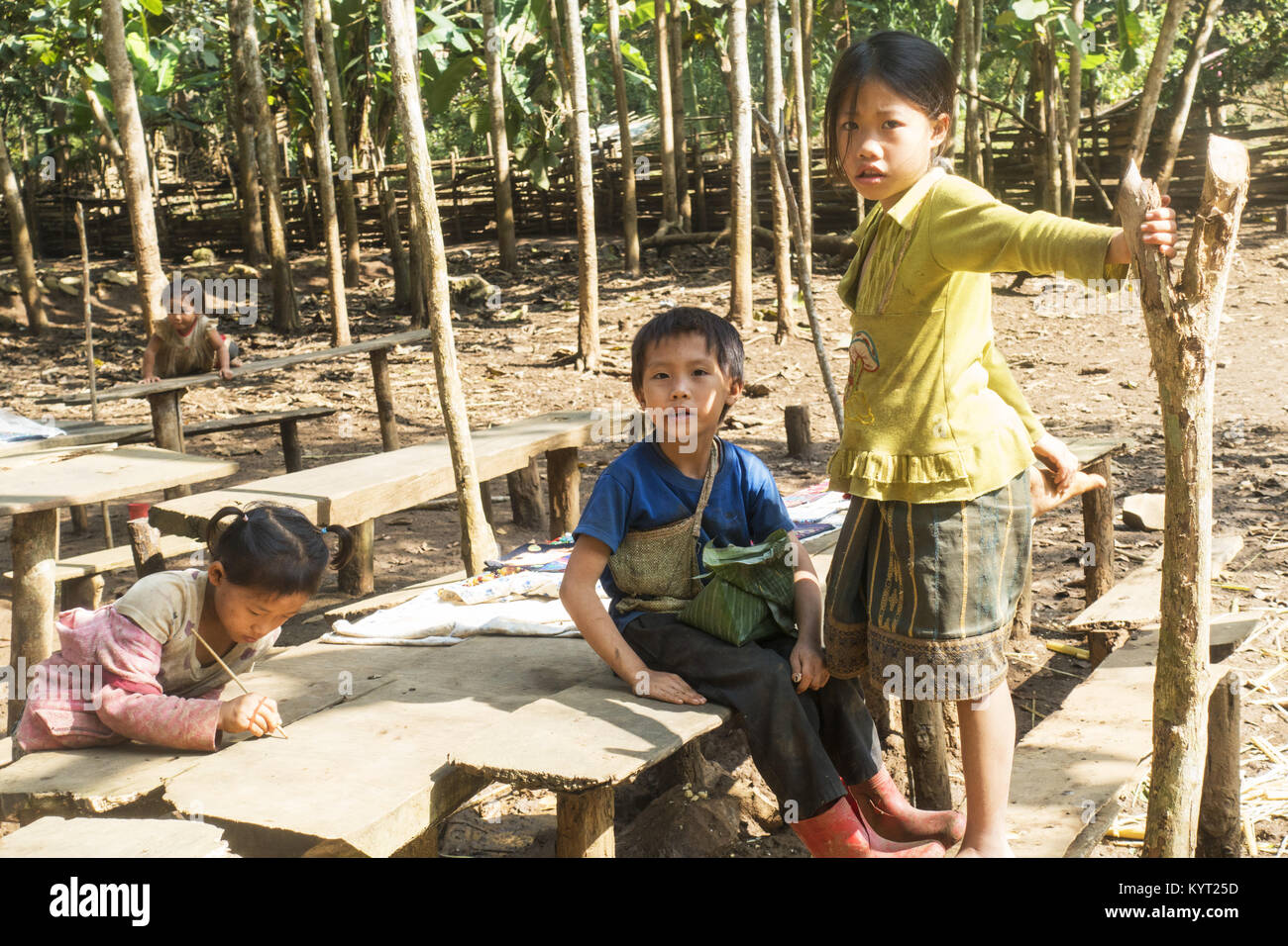 Laos kids children Stock Photo - Alamy