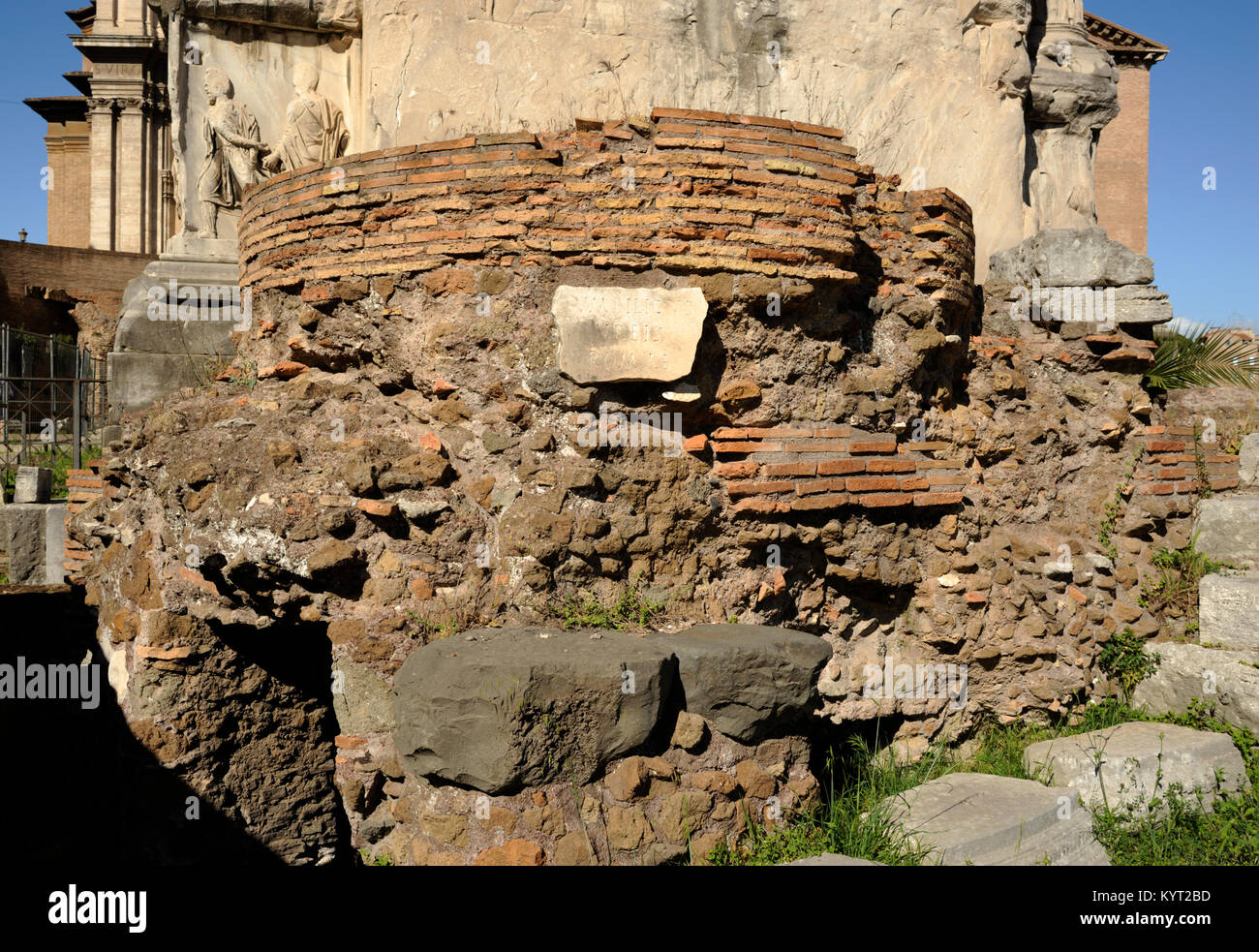 Italy, Rome, Roman Forum, Umbilicus Urbis, the symbolic centre of the ...