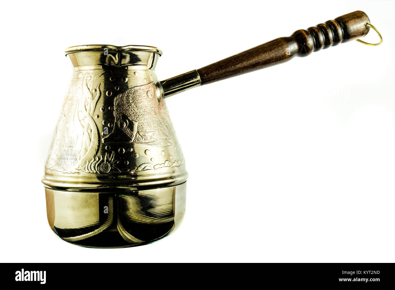 Coffee turka side view on a white background isolations Stock Photo - Alamy