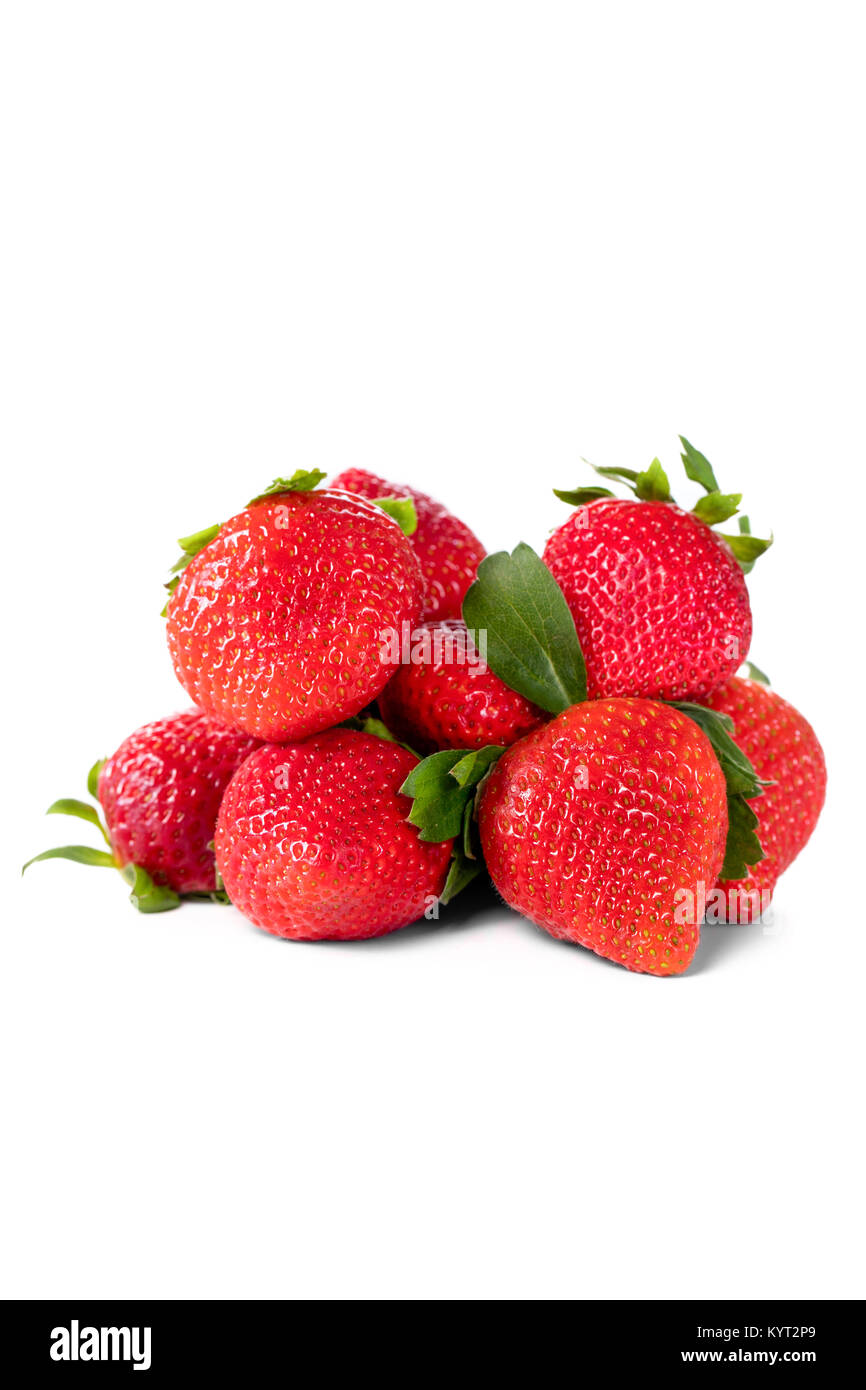 Group of strawberries isolated on white background Stock Photo - Alamy