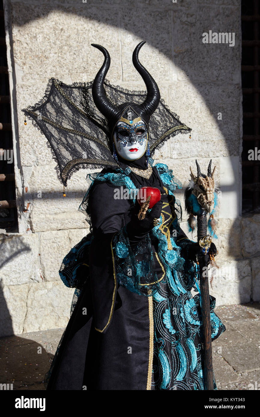 Traditional Venetian mask at Carnival 2017, Venice, Italy Stock Photo ...