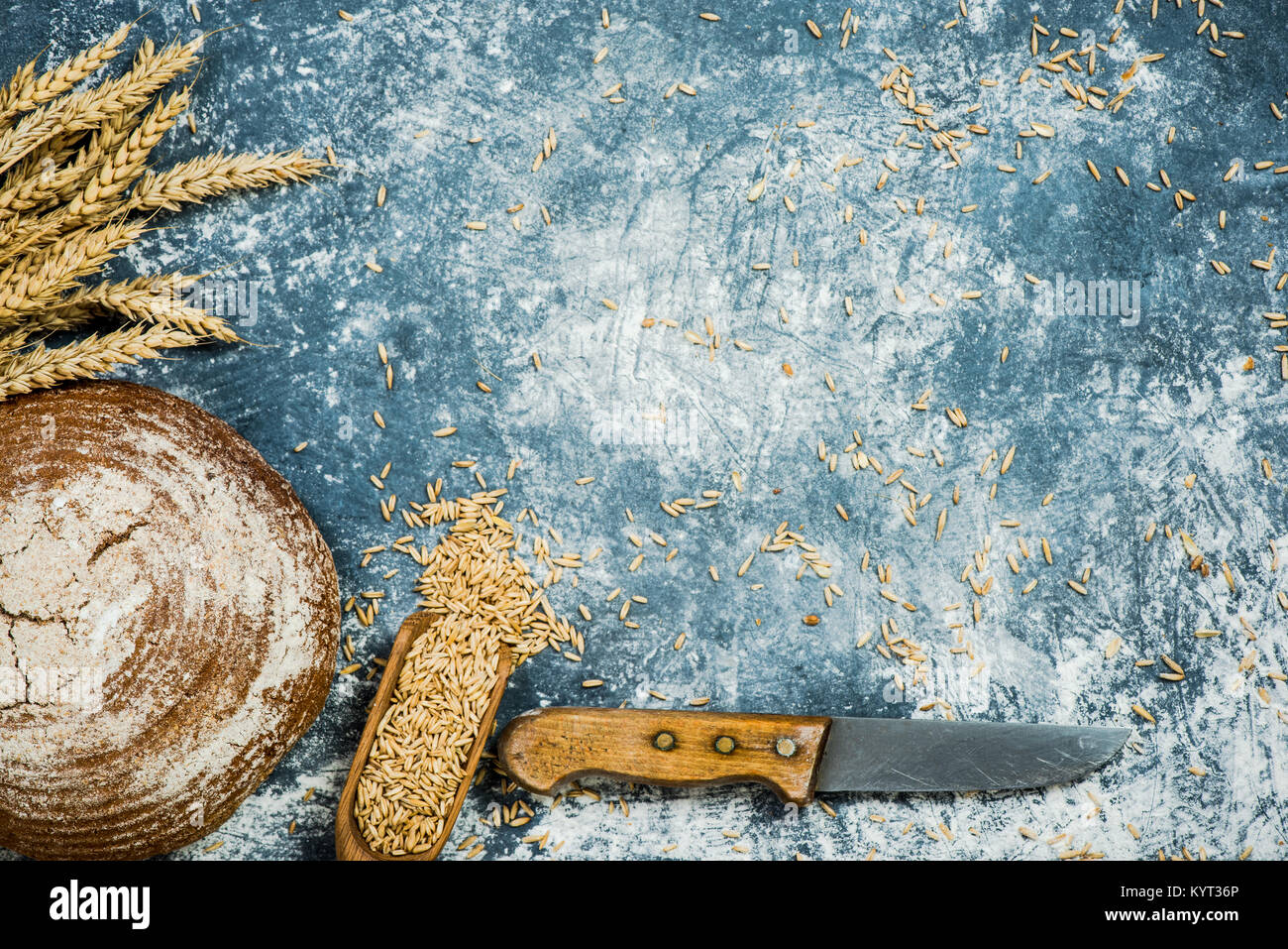 Bakery breads frame background with copy space Stock Photo - Alamy