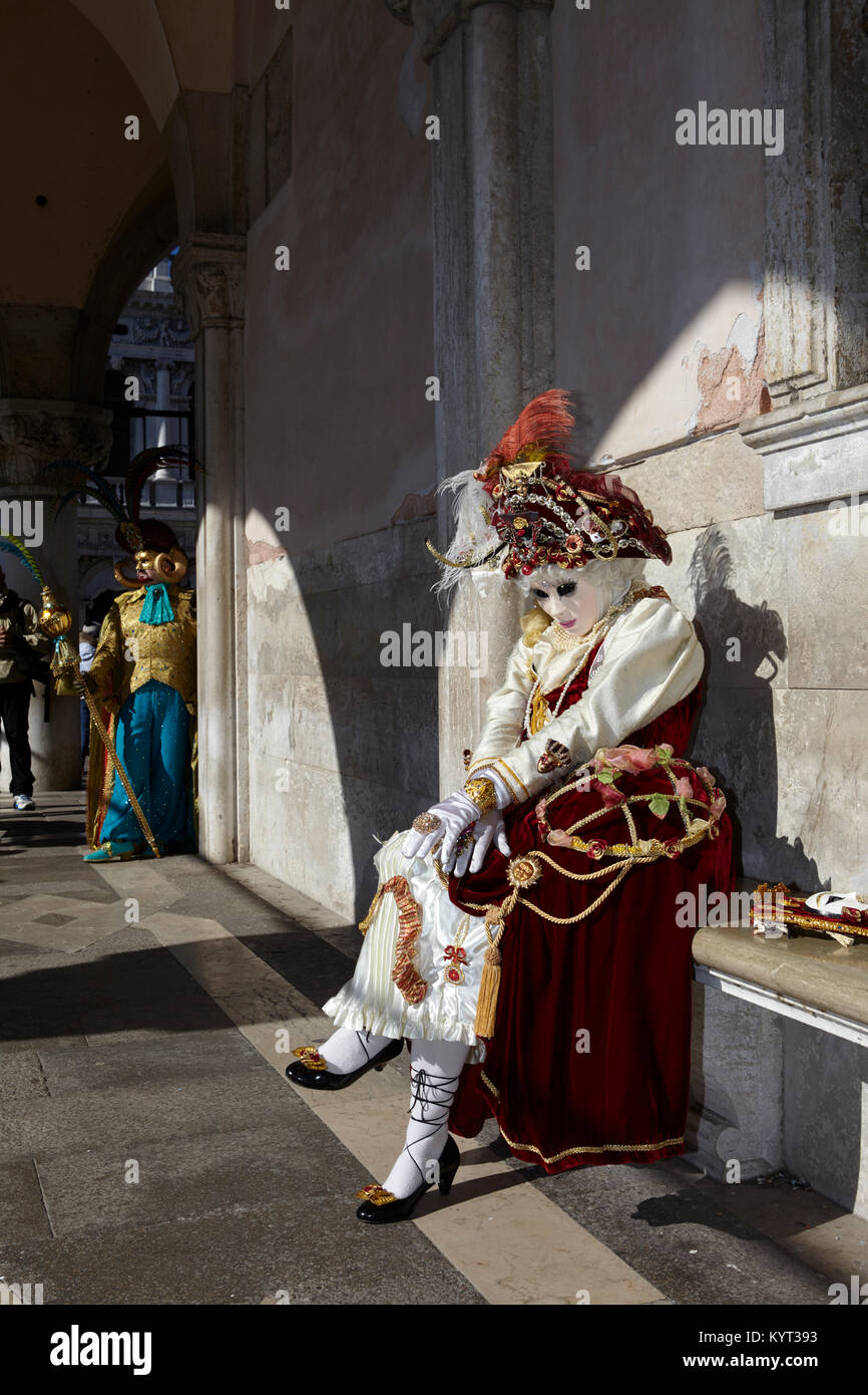 Traditional Venetian mask at Carnival 2017, Venice, Italy Stock Photo ...
