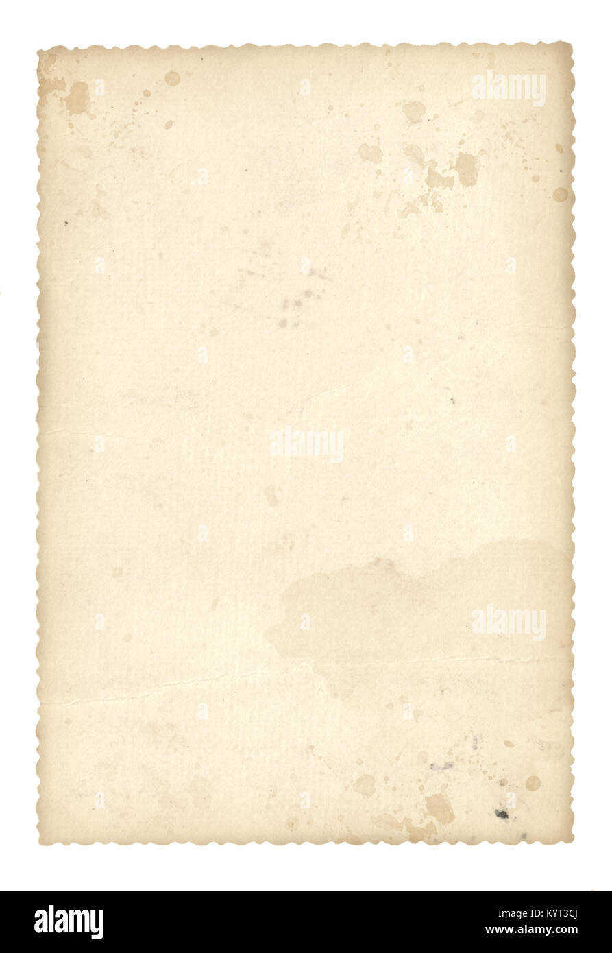 Texture old paper with traces of scuffs and stains. Isolated on white ...