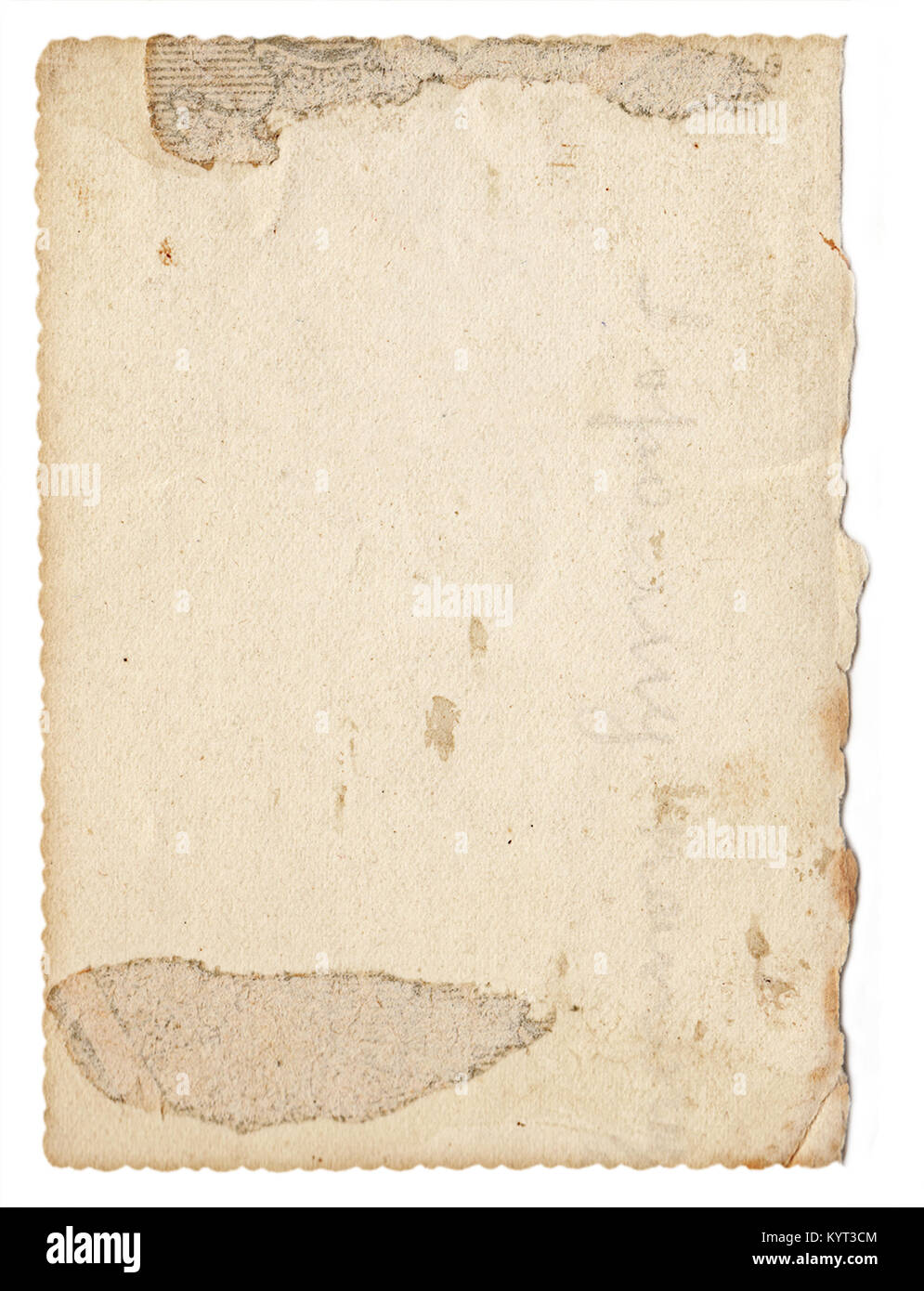 Texture old paper with traces of scuffs and stains. Isolated on white ...