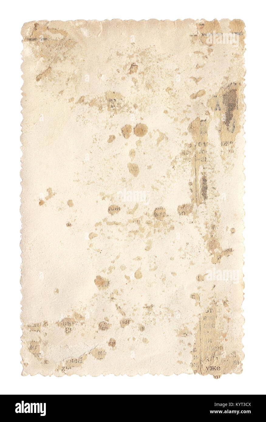Texture old paper with traces of scuffs and stains. Isolated on white ...