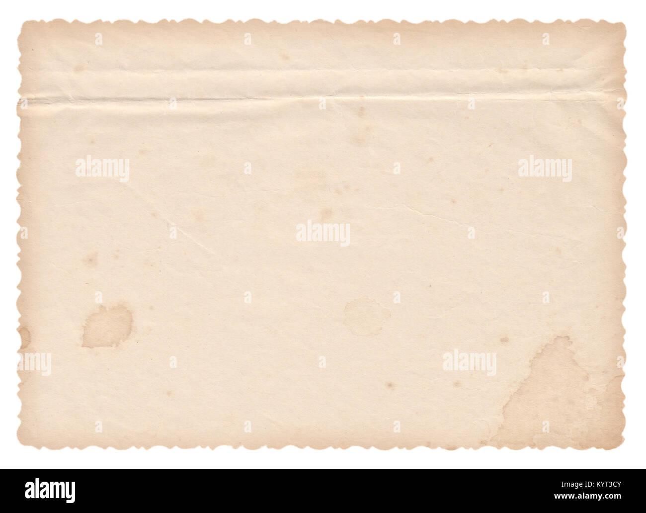 Texture old paper with traces of scuffs and stains. Isolated on white ...